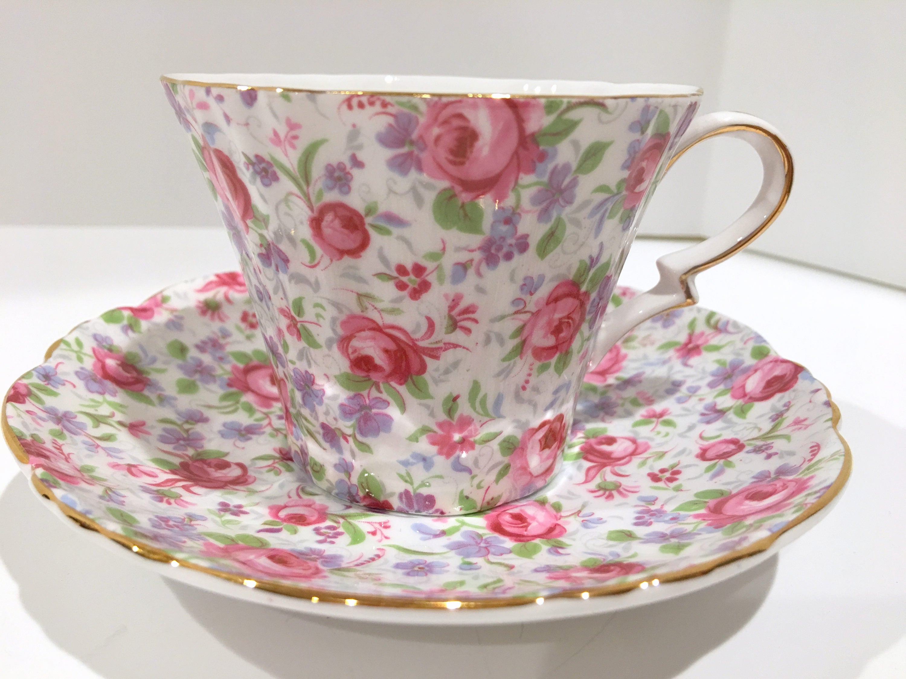 Chintz Royal Standard Tea Cup and Saucer, Antique Teacups, Tea Cups ...