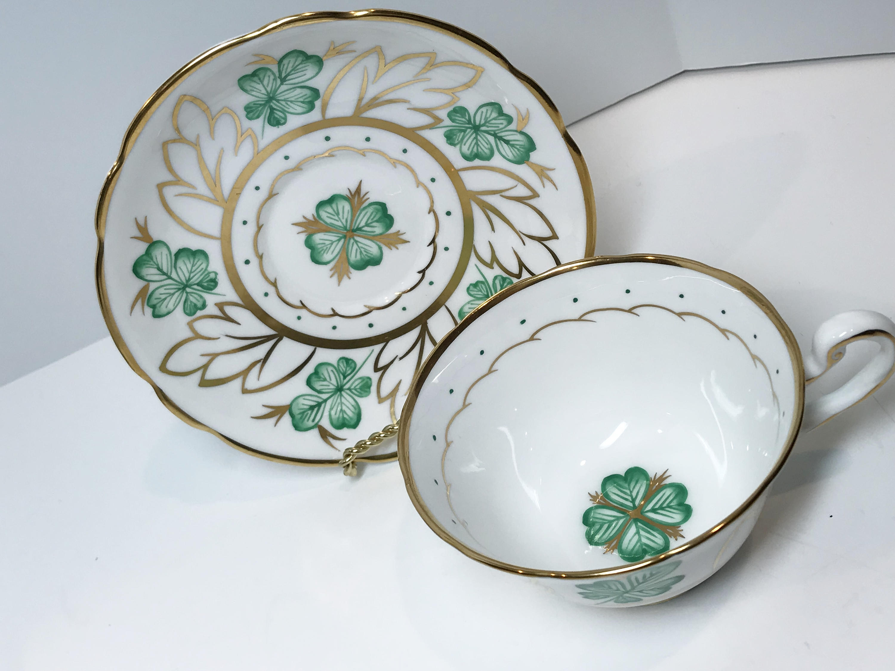 Sold, Reserved for SR, Grosvenor Shamrock Tea Cup and Saucer, English ...