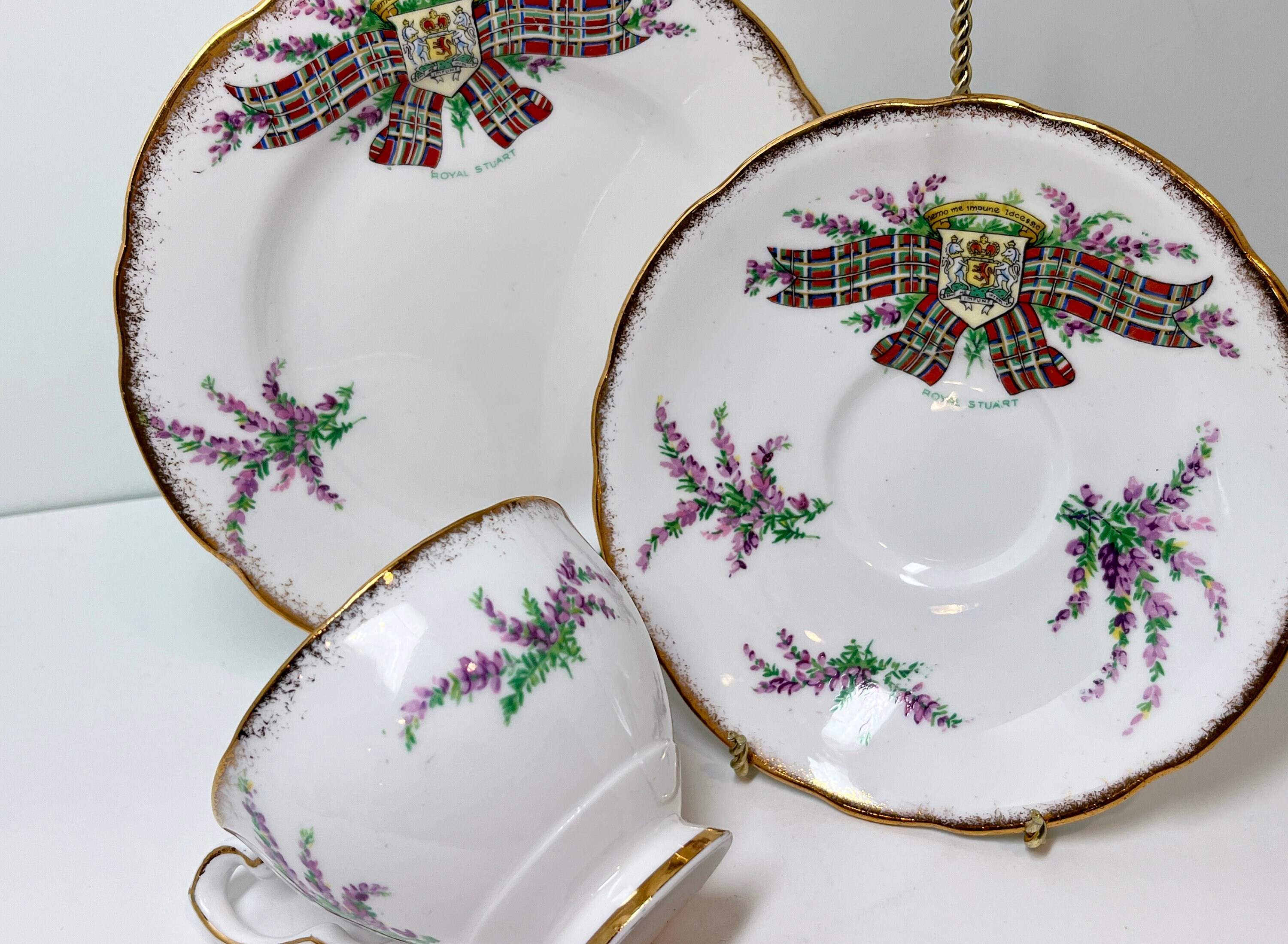 Royal Stuart Clan Teacup Saucer and Plate, Royal Stafford Teacup ...