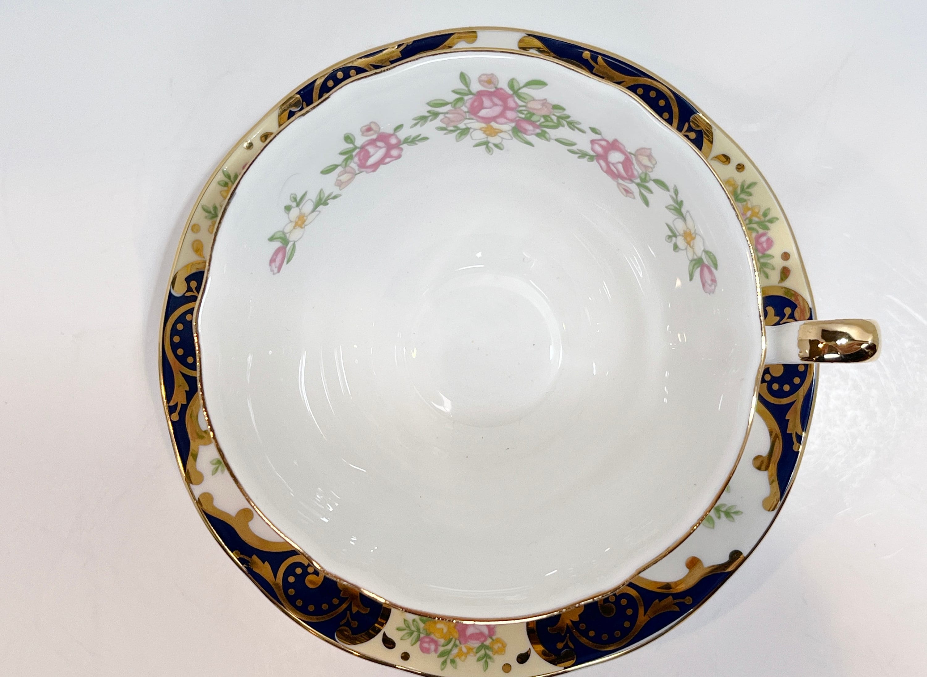 Balmoral Teacup , Navy Gold Tea Cup , Elizabethan Teacup , English ...