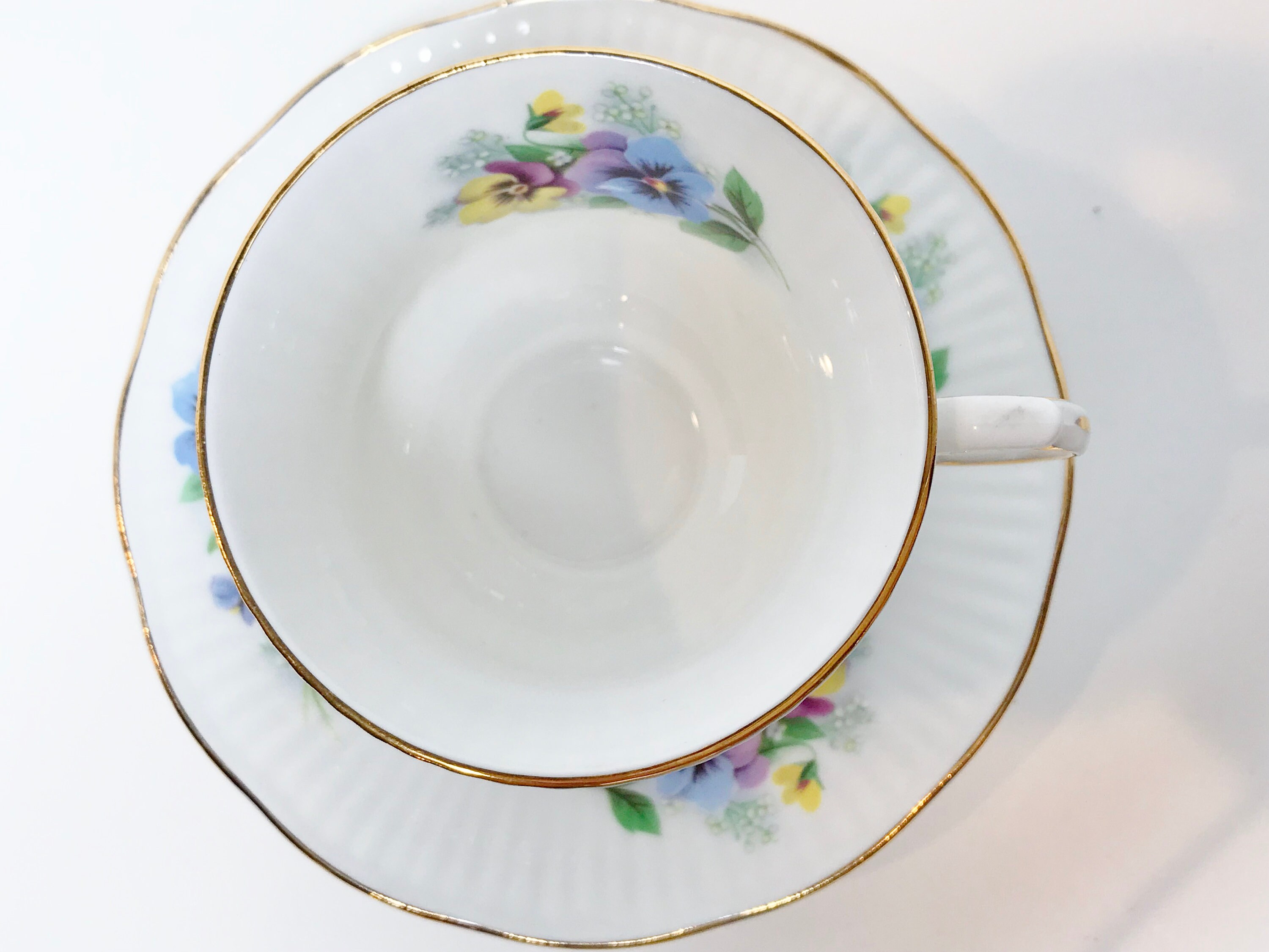 Pansy Tea Cup and Saucer, Elizabethan Tea Cup, Antique Teacups, Vintage ...