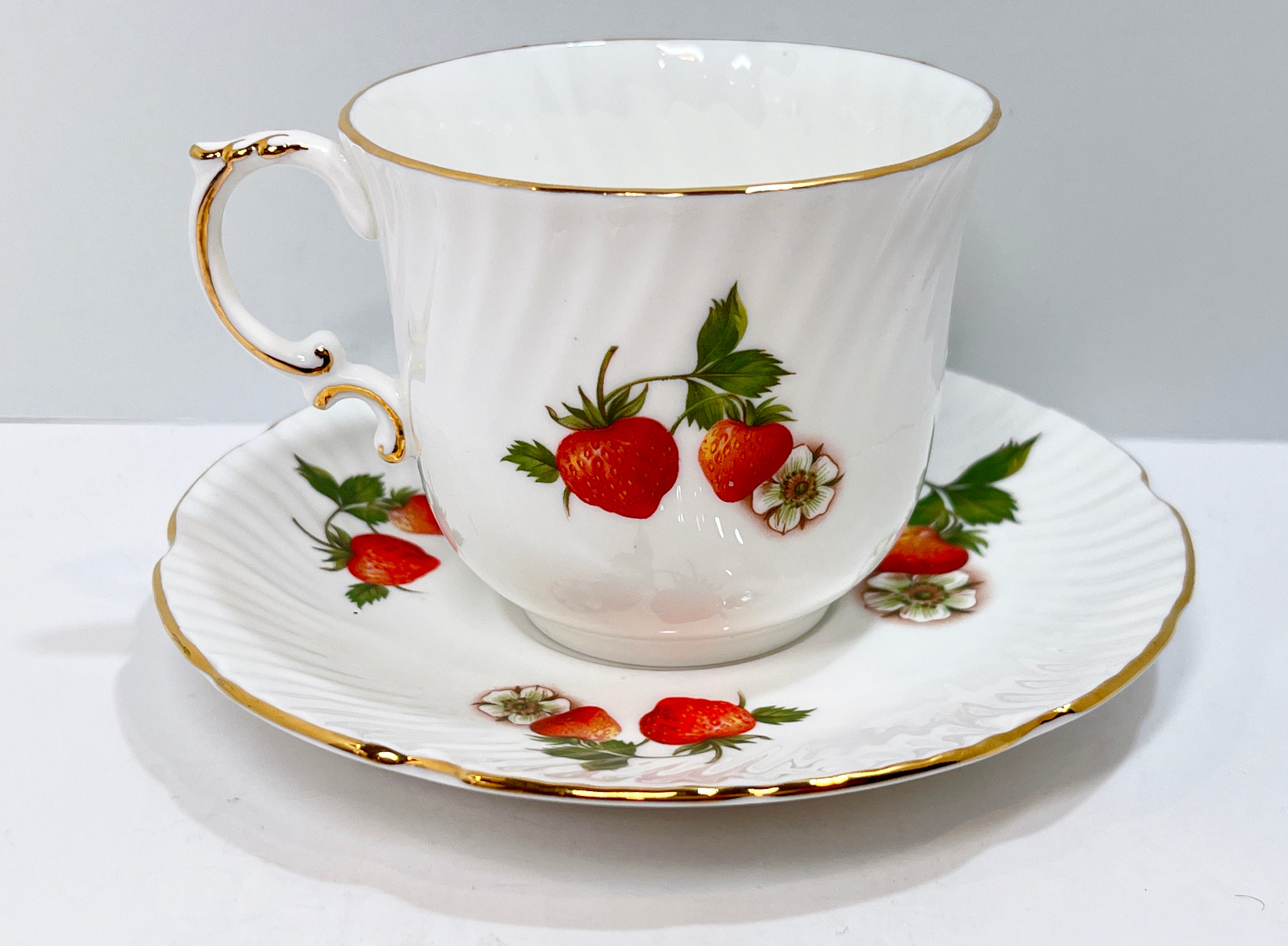 Strawberry Tea Cup and Saucer , Oakley Teacup , Fruit Teacup , Hostess ...
