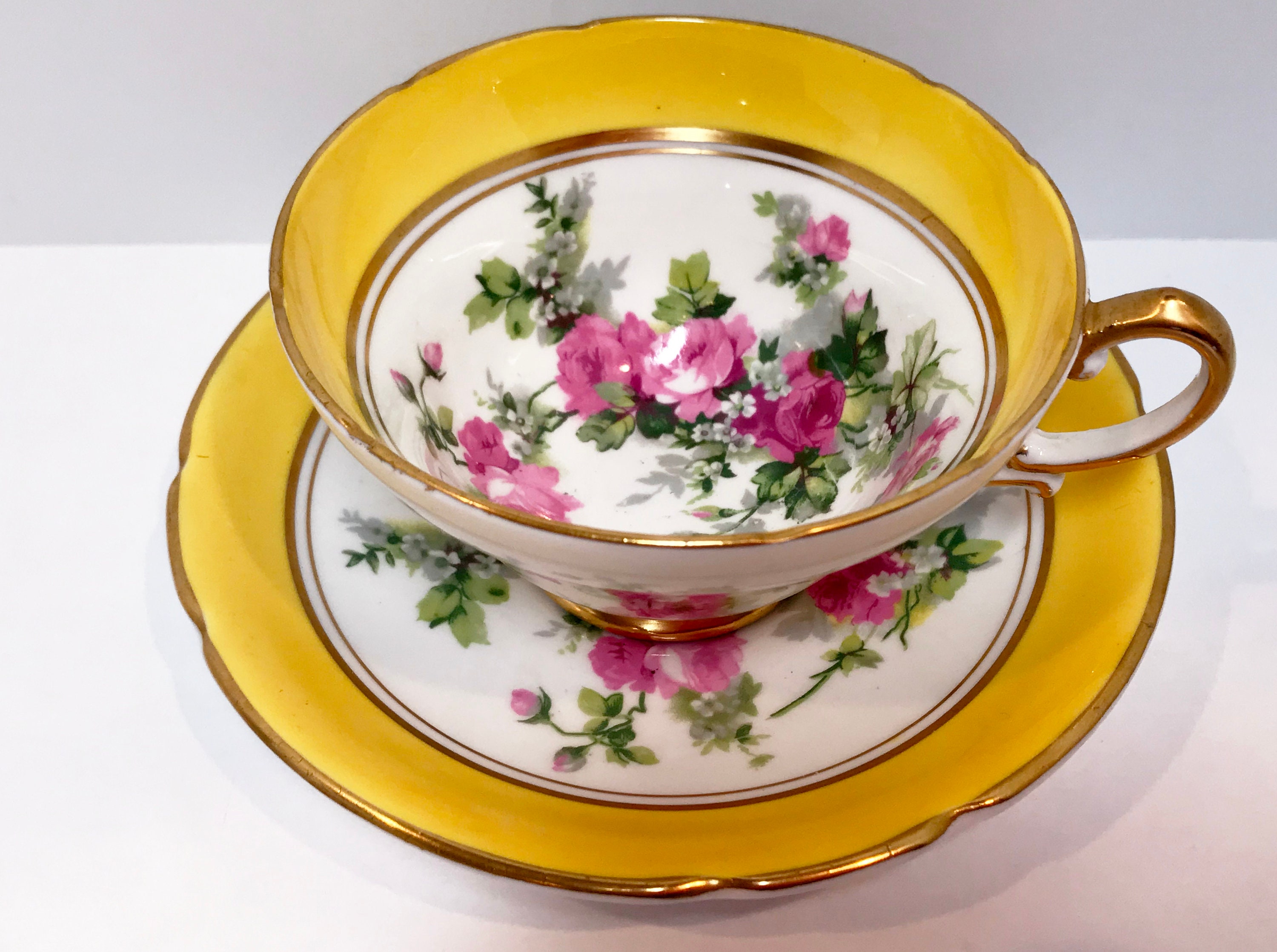 Stanley Tea Cup and Saucer, Floral Tea Cups, Antique Teacups Vintage ...