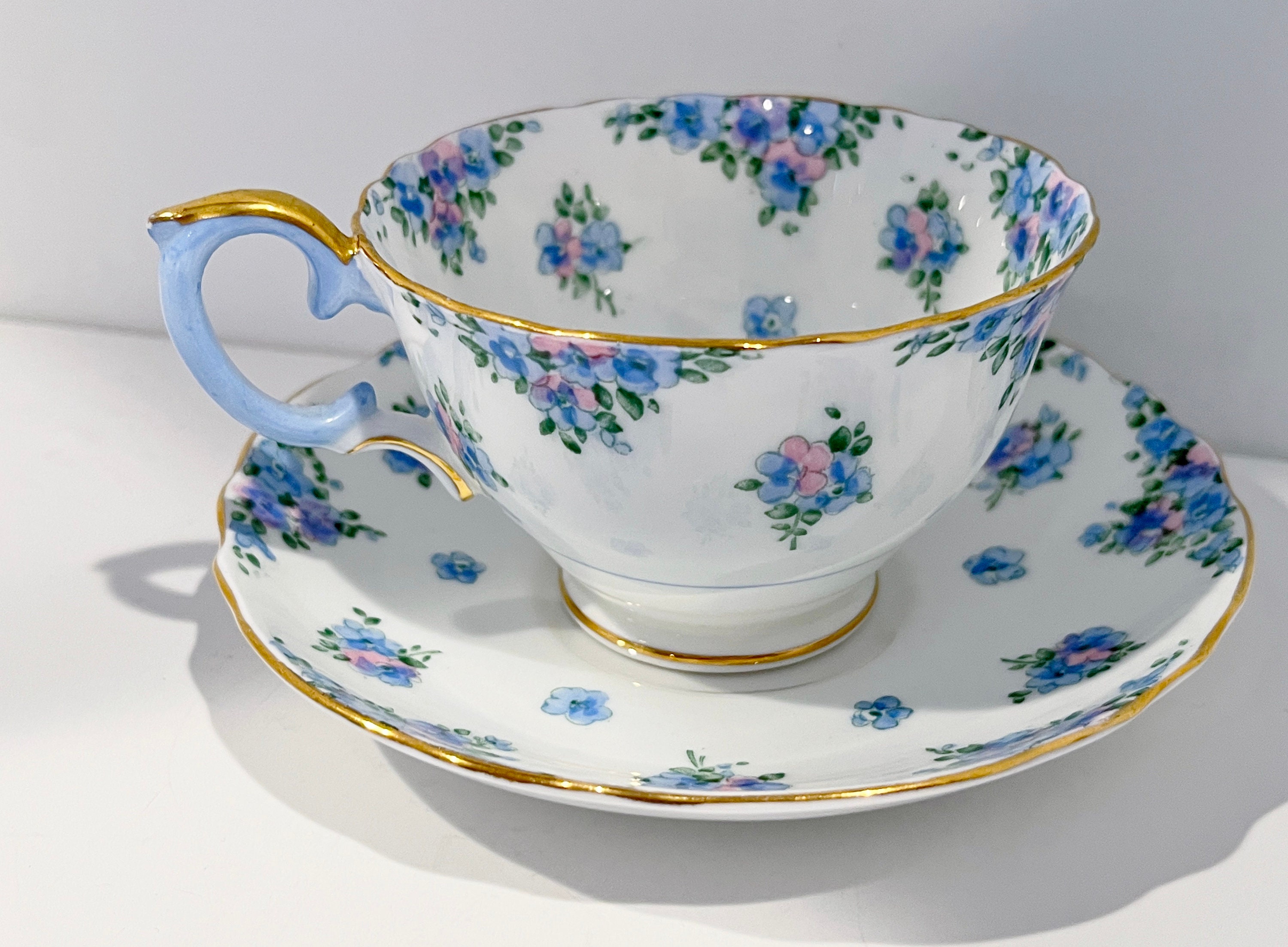 Crown Staffordshire Teacup and Saucer, Floral Teacups, Teatime Tea Cups ...