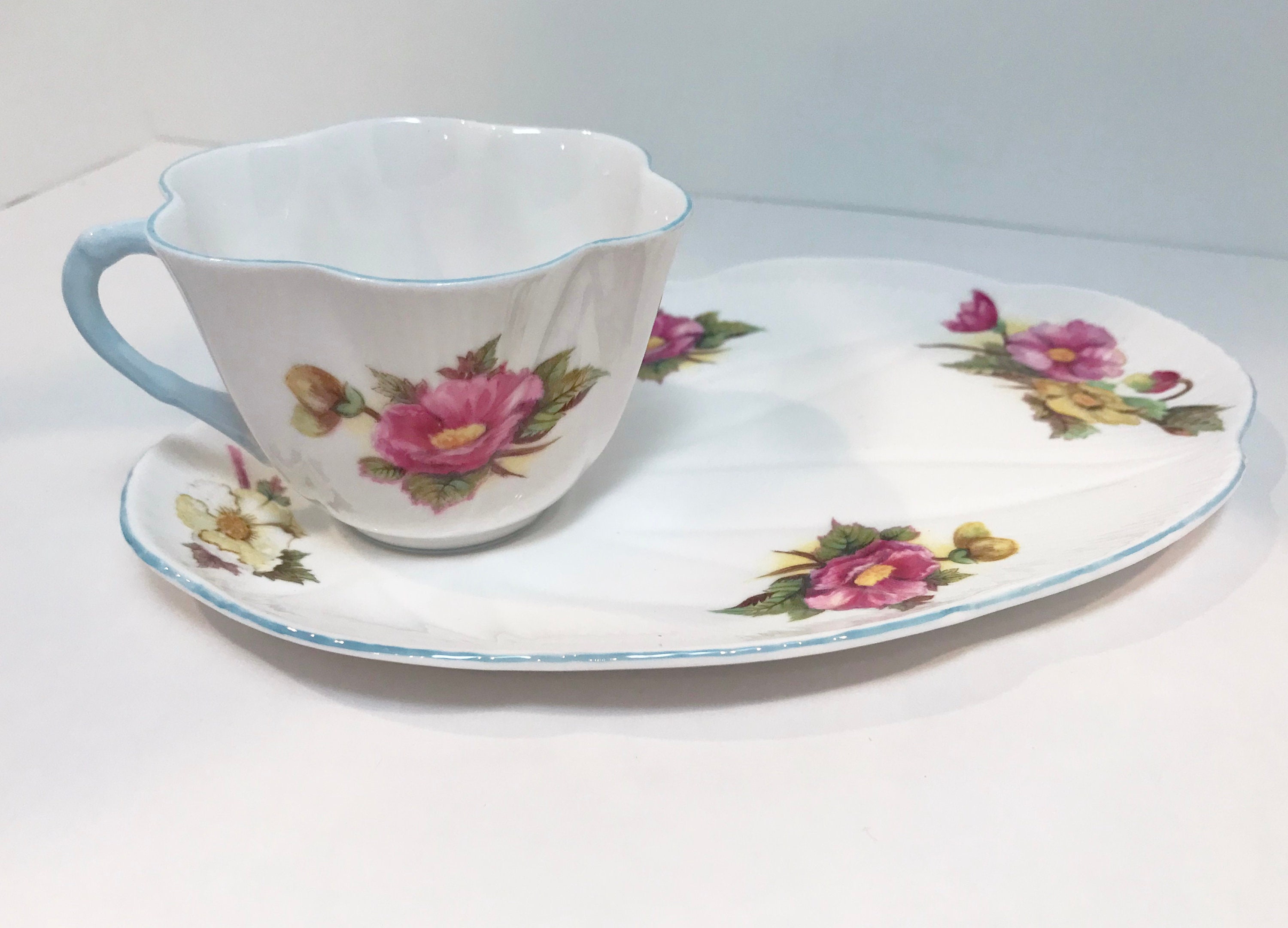 Shelley Snack Set, Shelley Begonia, Tea and Toast, Shelley China ...