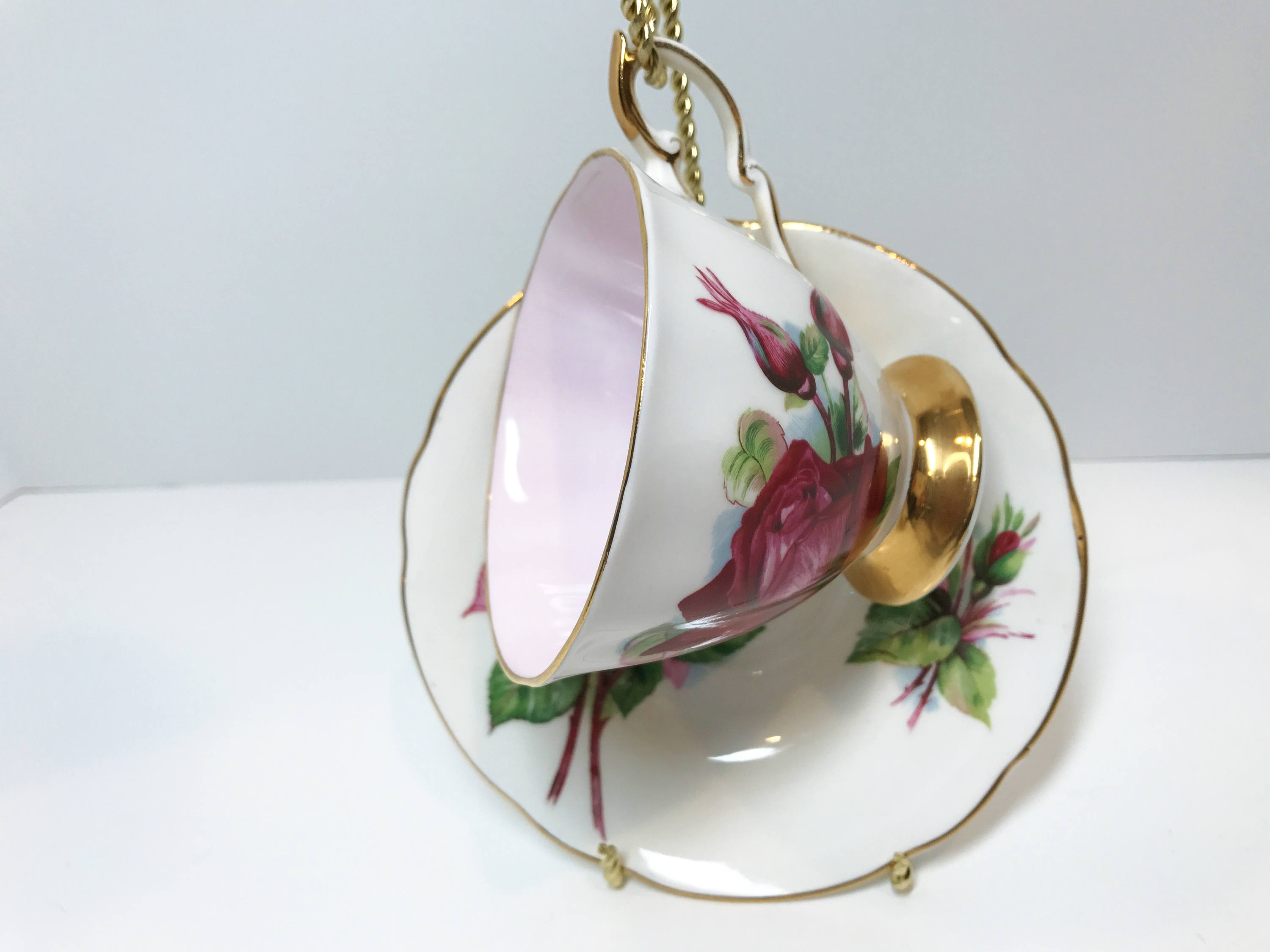 Paragon Grand Gala Rose Bone China Tea Cup and Saucer, Harry Wheatcroft ...