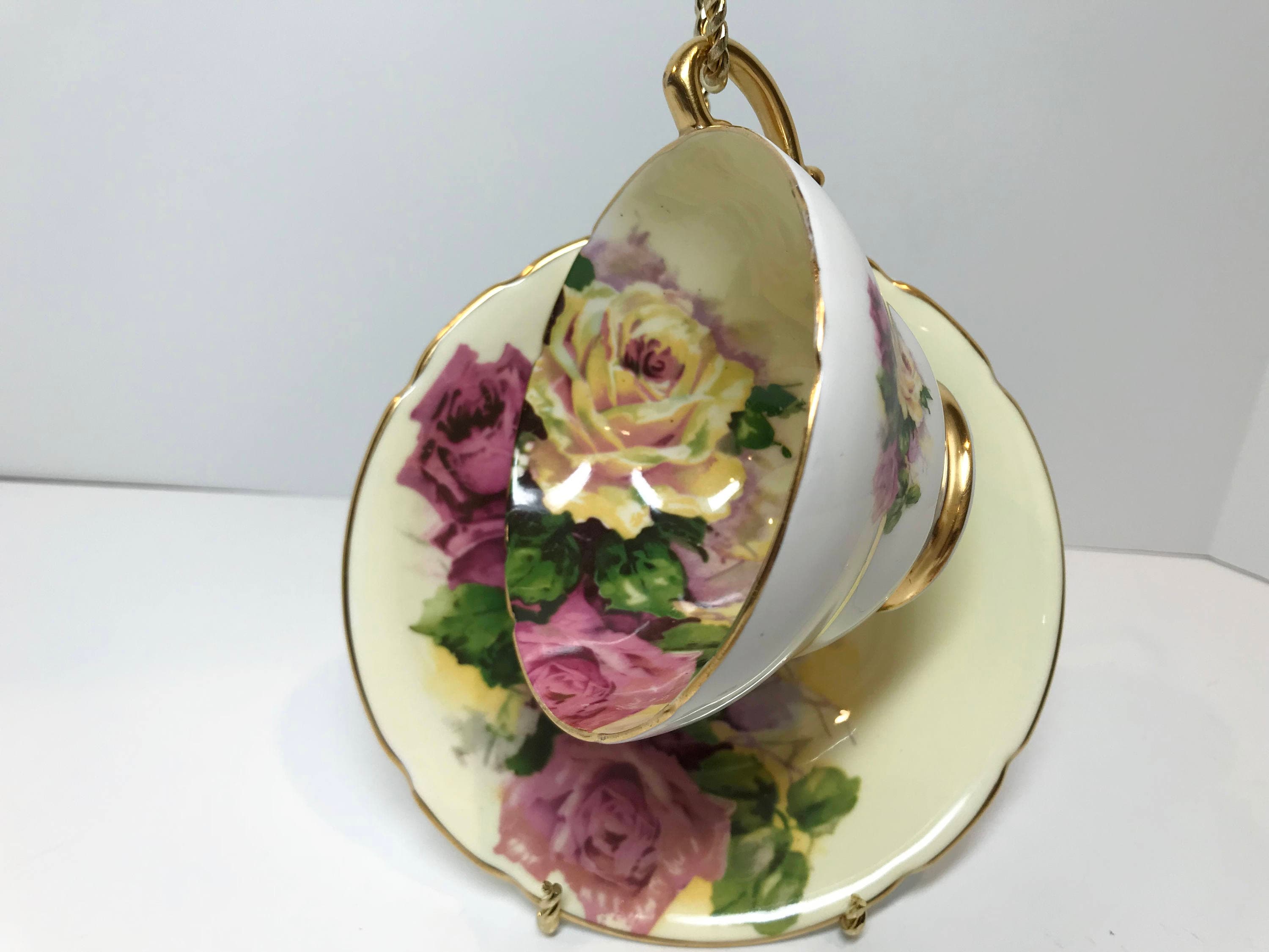Stanley Tea Cup and Saucer, Yellow Rose Tea Cups, English Bone China ...