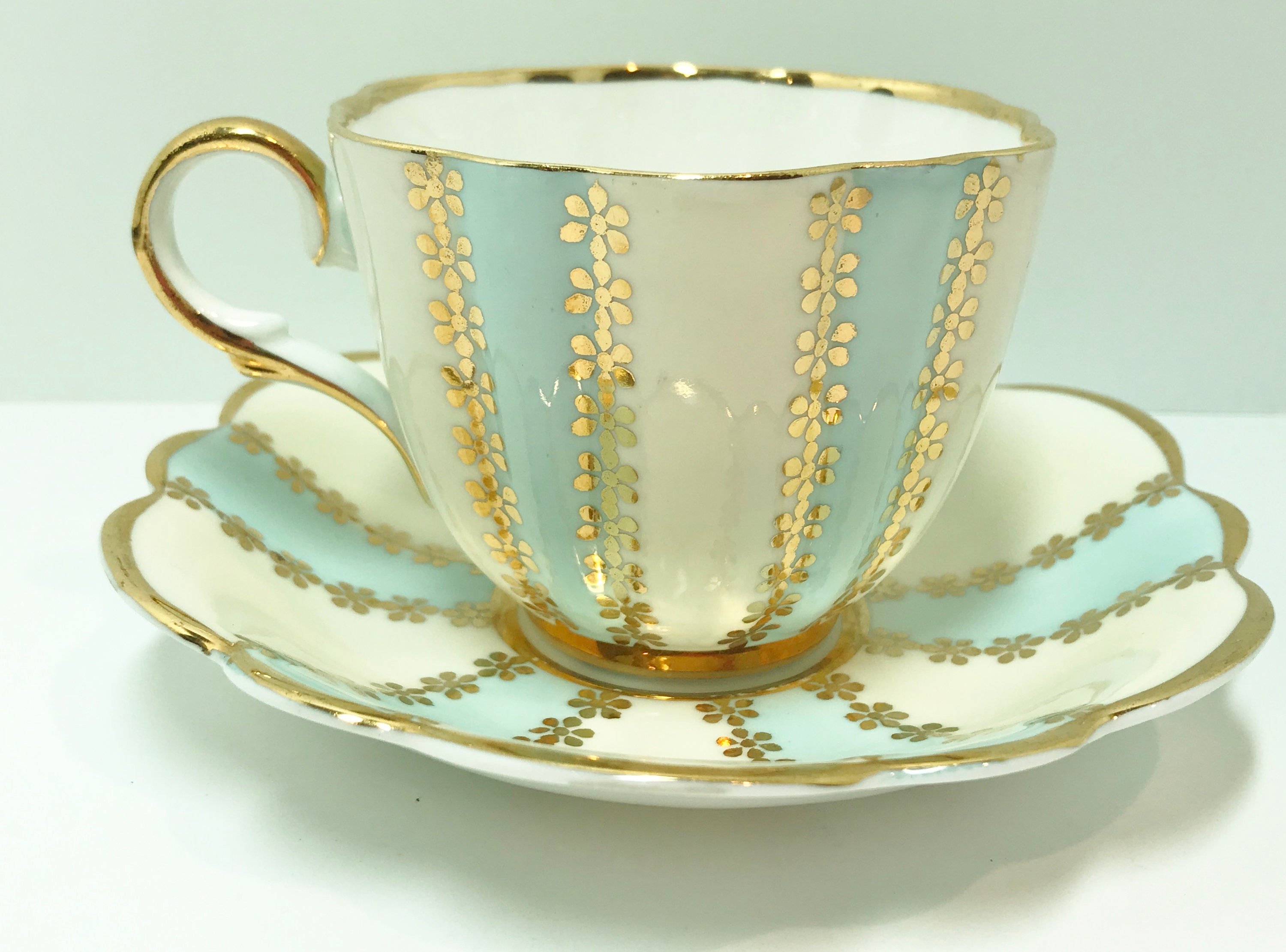 Reserved for J, Paneled Clare Tea Cup and Saucer, Antique Tea Cups ...