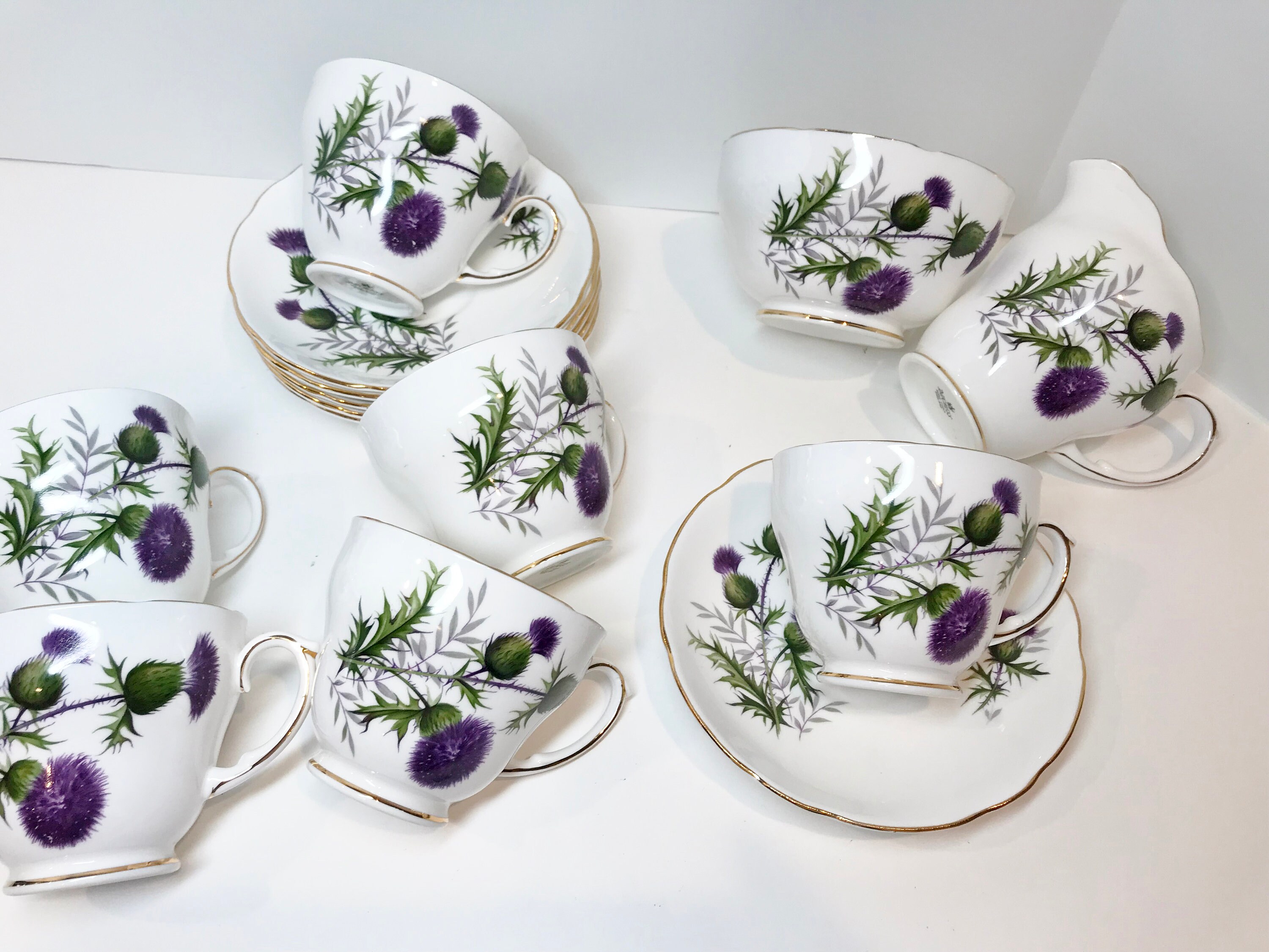 Thistle Creamer and Sugar Bowl, Duchess Tea Cups, Scottish Tea Cups ...
