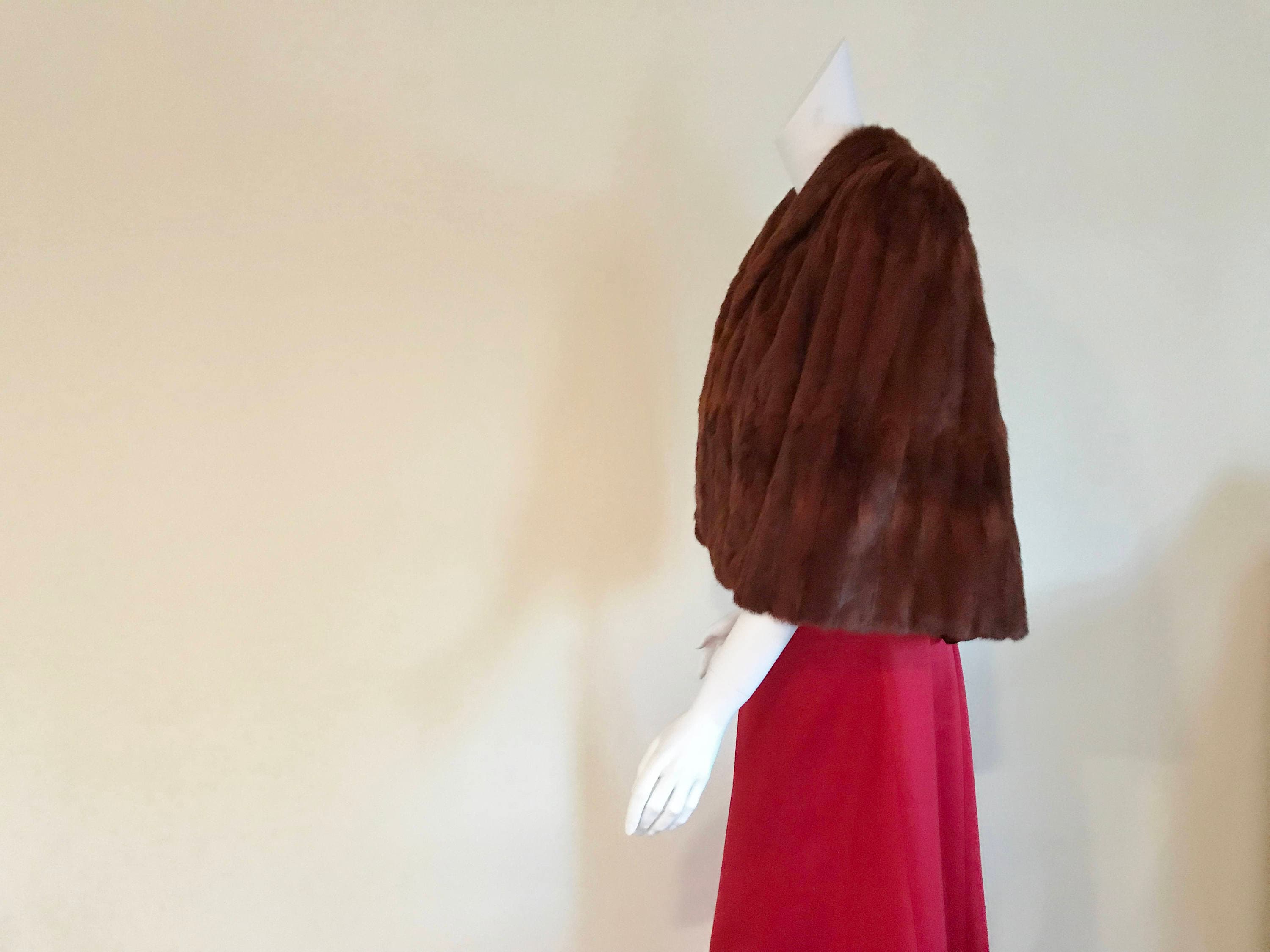 Summer Ermine Cape, Authentic Fur Cape, Real Fur Stole, Brown Fur Stole ...