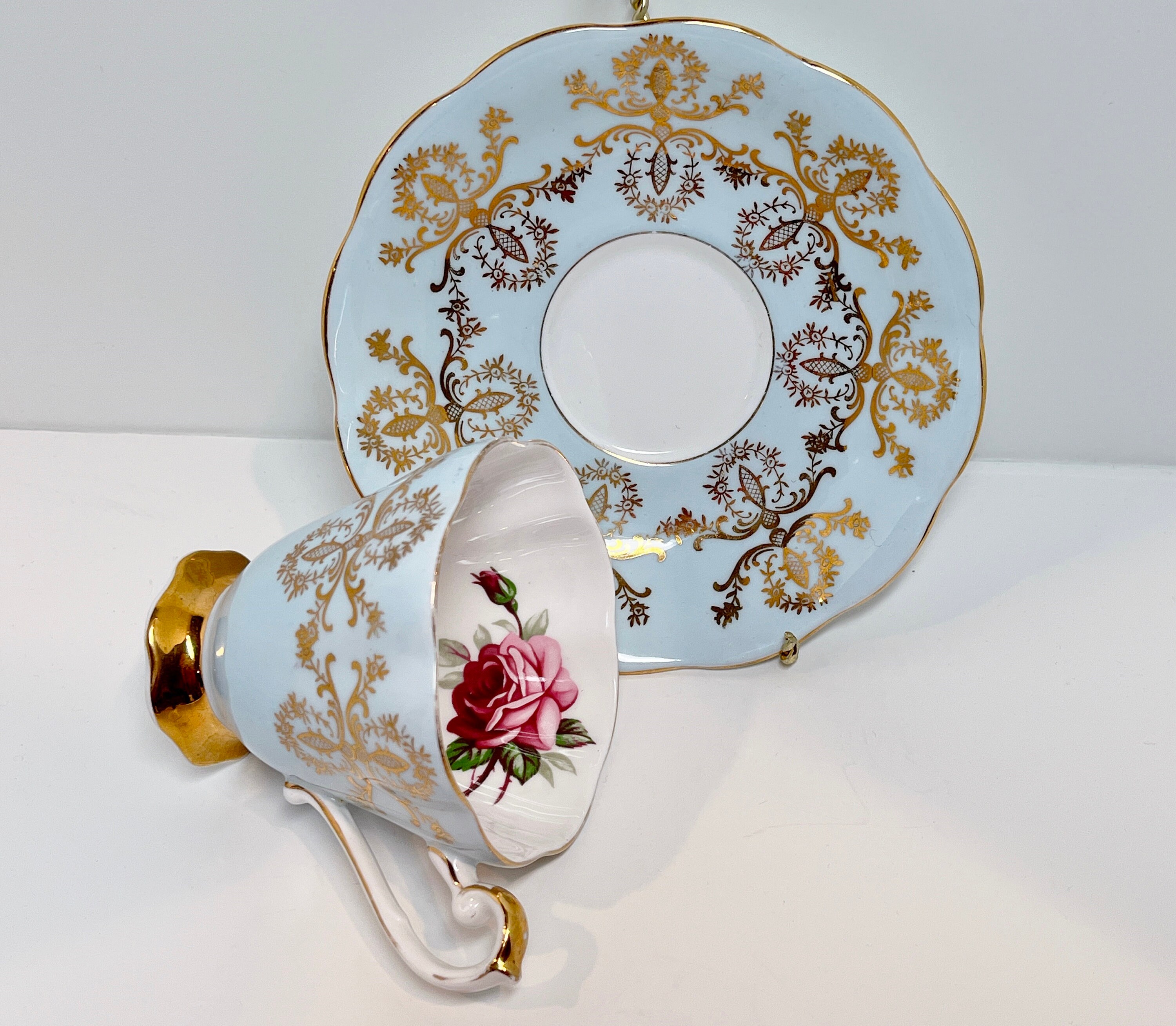 Royal Standard Tea Cup and Saucer, Blue Gold Cups, Antique Teacups ...