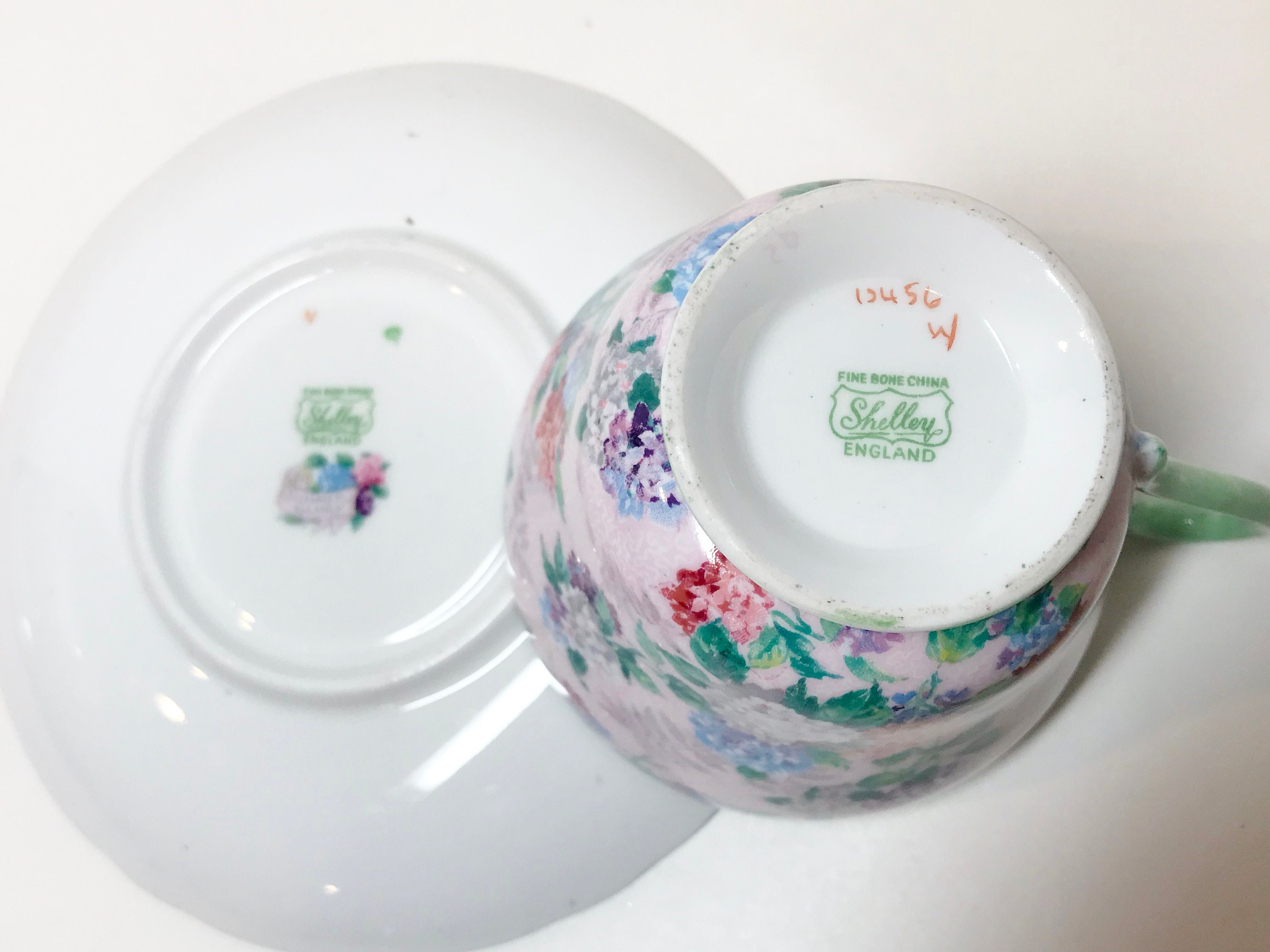 Shelley Tea Cup and Saucer, Henley Shape, Summer Glory Pattern, Chintz ...