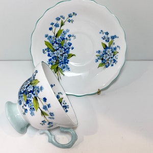 Forget Me Not Teacup and Saucer by Rosina Bone China , Floral Tea Cup ...