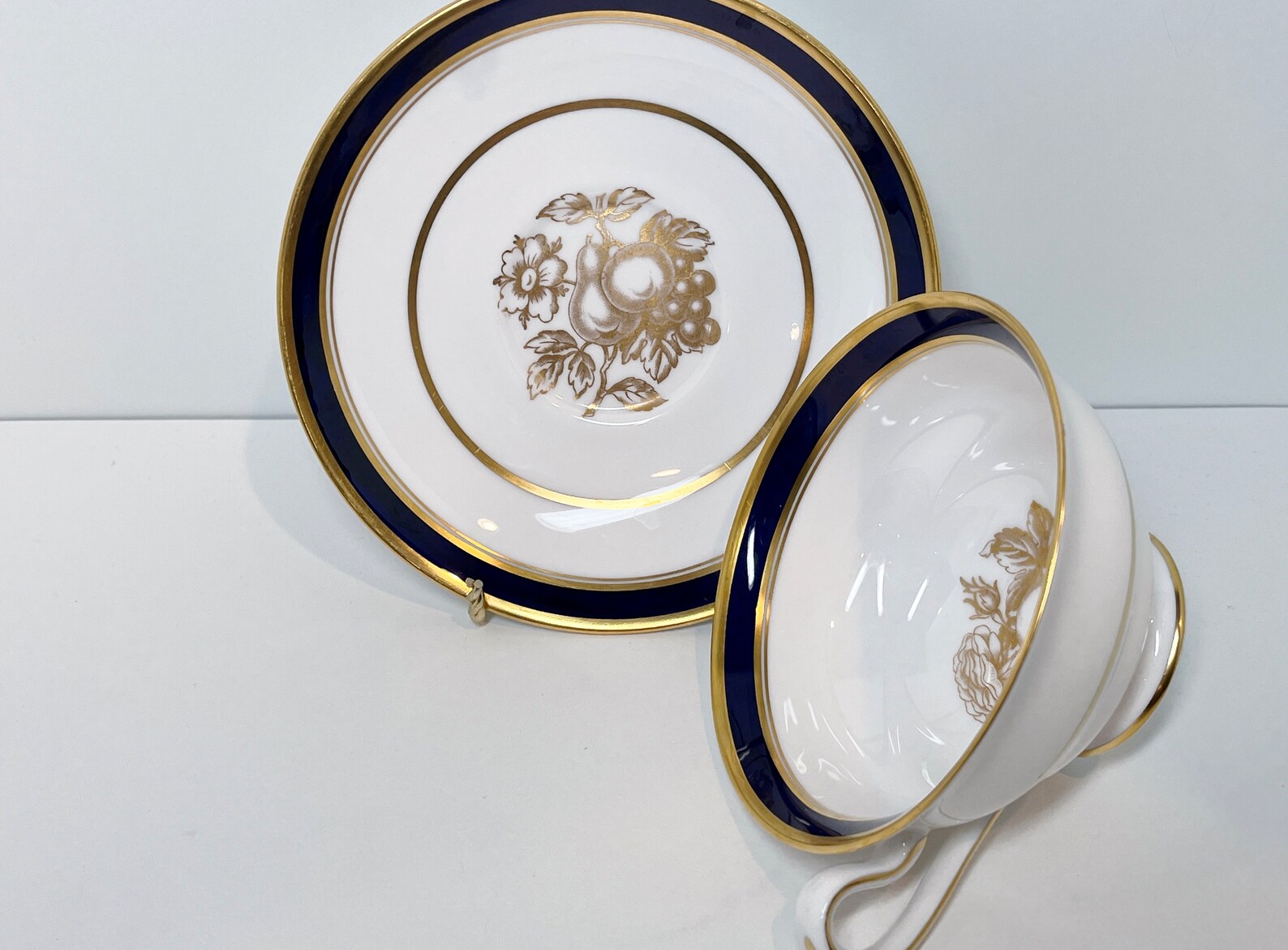 Spode Golden Harvest Spode With Blue Trim English Spode - Etsy