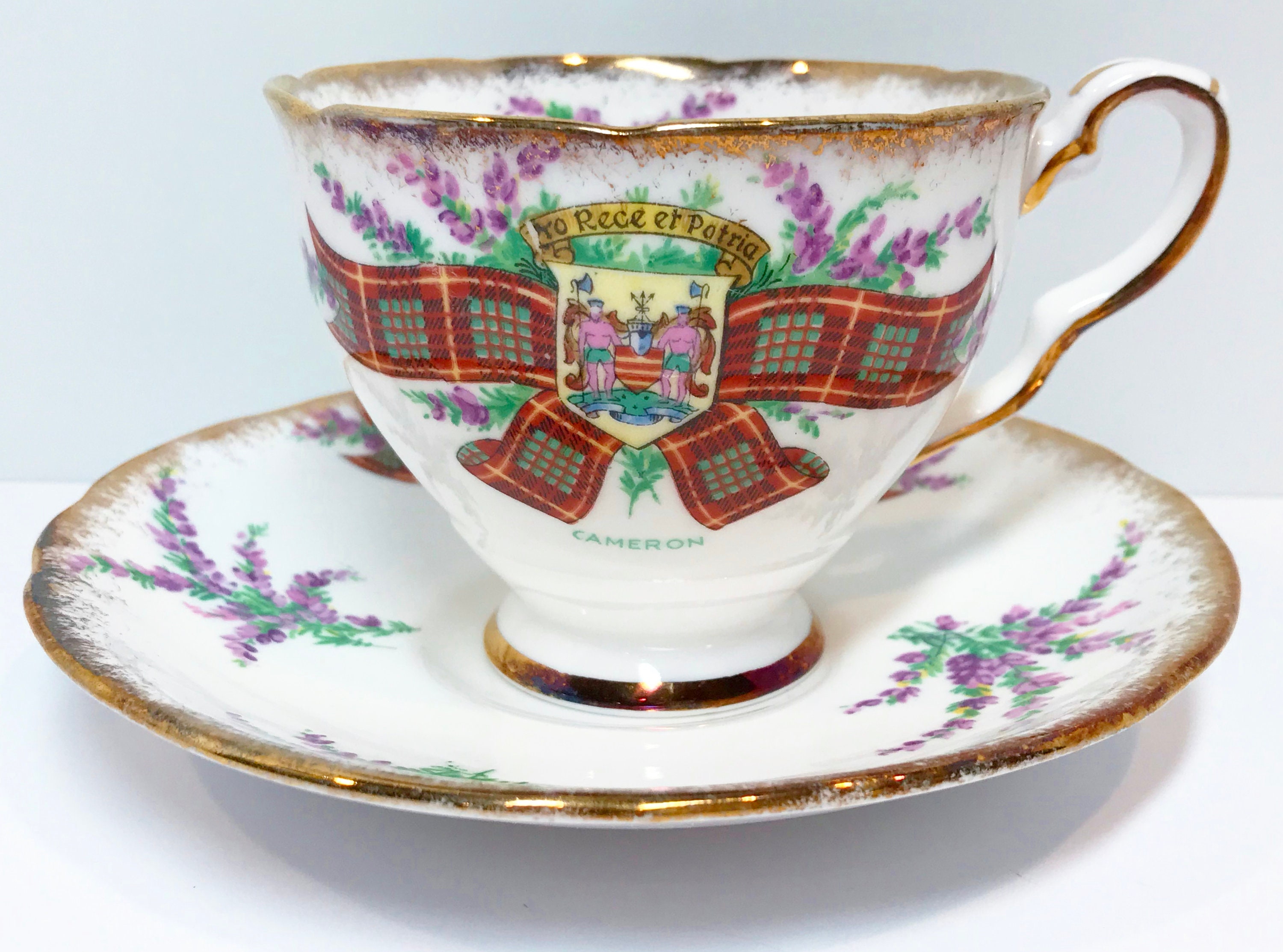 Cameron Clan Tea Cup and Saucer, Royal Standard Tea Cups, Scottish ...