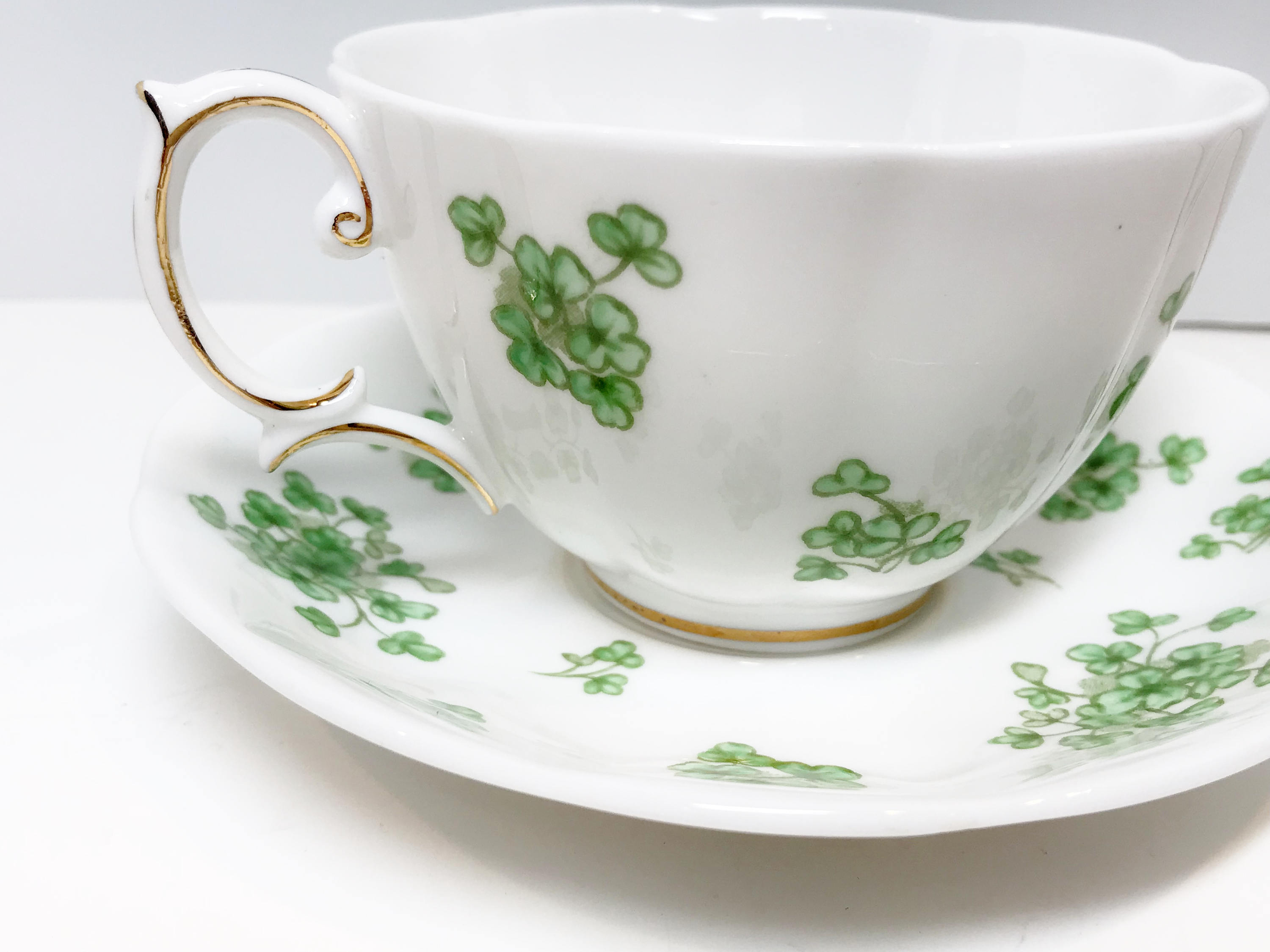 Shamrock Royal Albert Tea Cup and Saucer, Antique Tea Cups, English ...