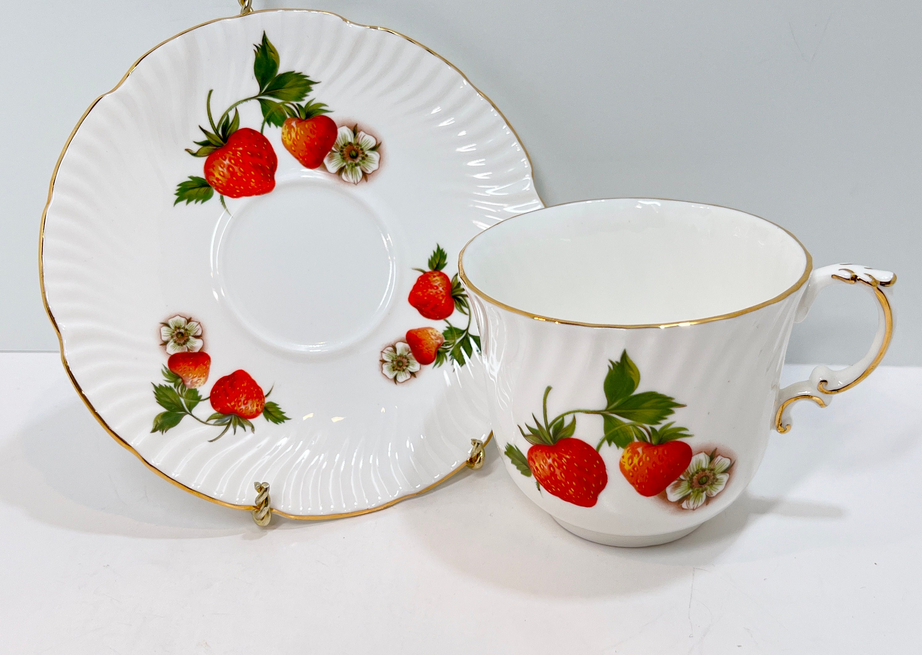 Strawberry Tea Cup and Saucer , Oakley Teacup , Fruit Teacup , Hostess ...