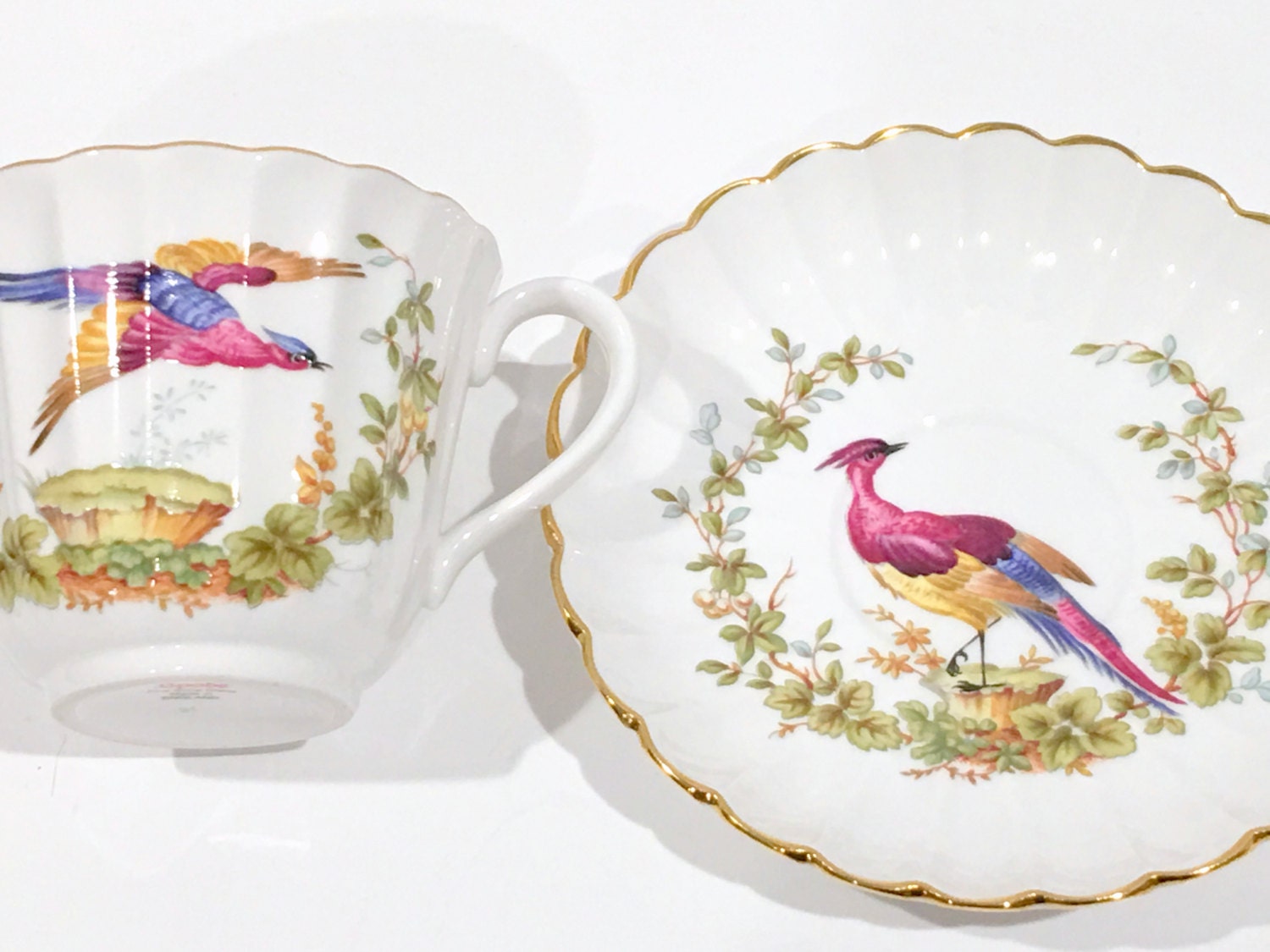 Pheasant Spode Tea Cup and Saucer, English Bone China Cups, Hand ...