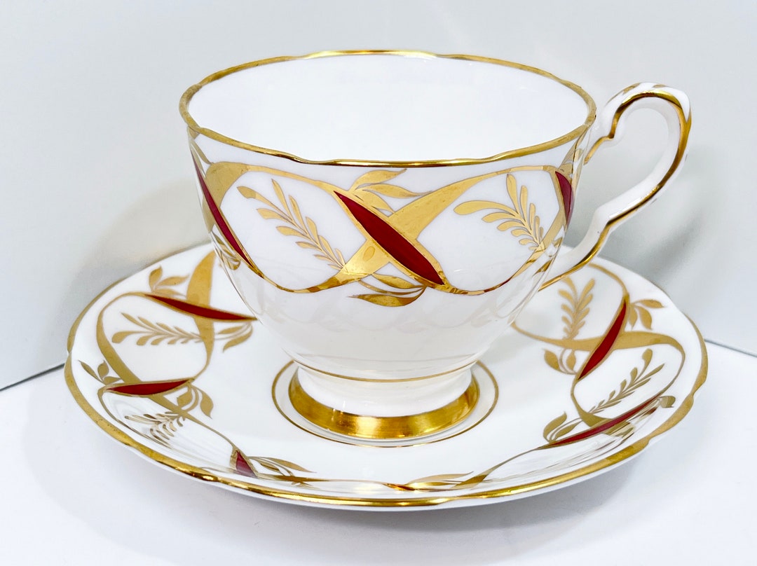 Royal Stafford Tea Cup and Saucer, Hand Painted Teacup, Antique Tea ...