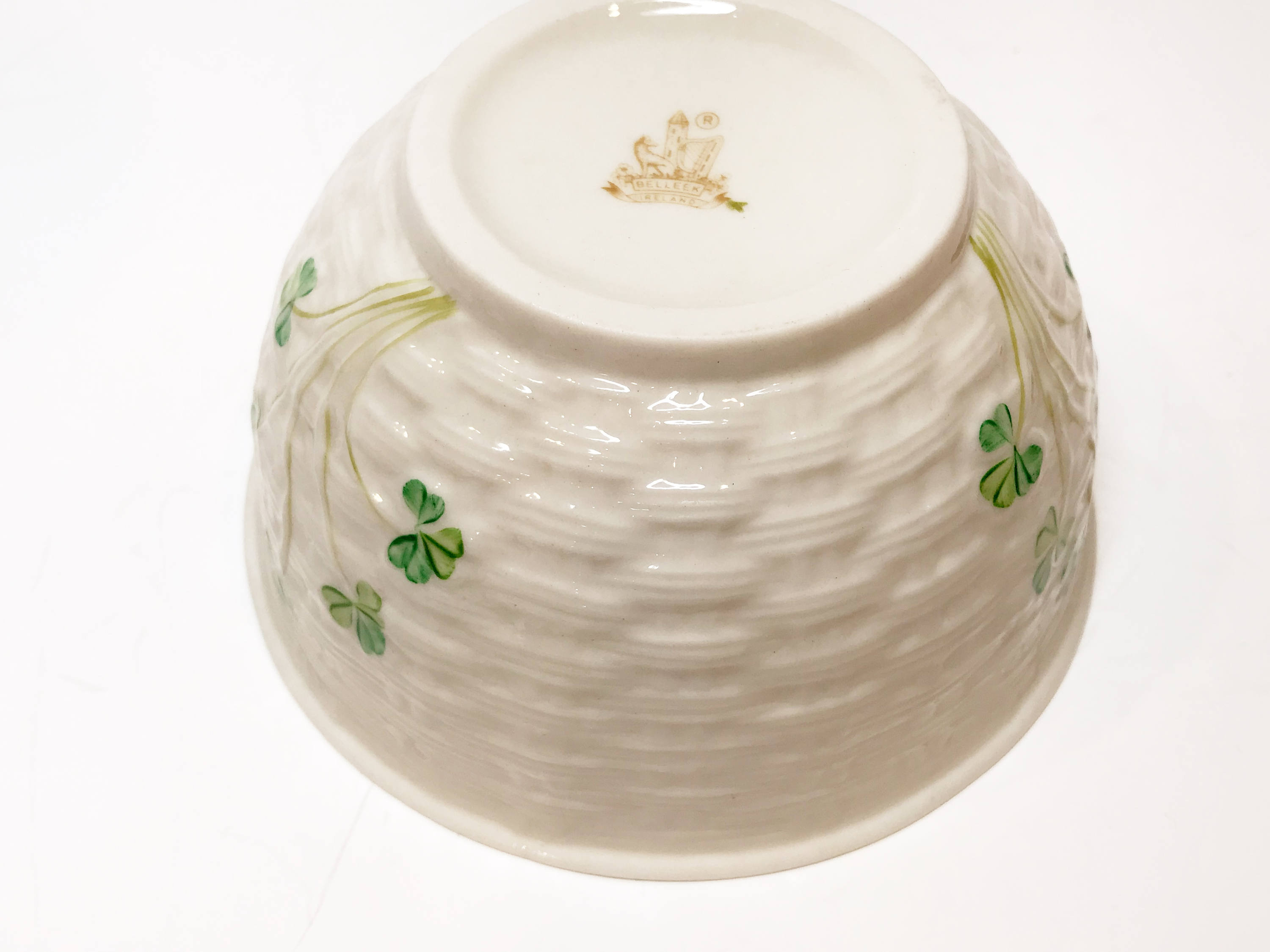 Shamrock Ware Belleek Bowl, Blue Mark Belleek, Irish Porcelain, Irish ...