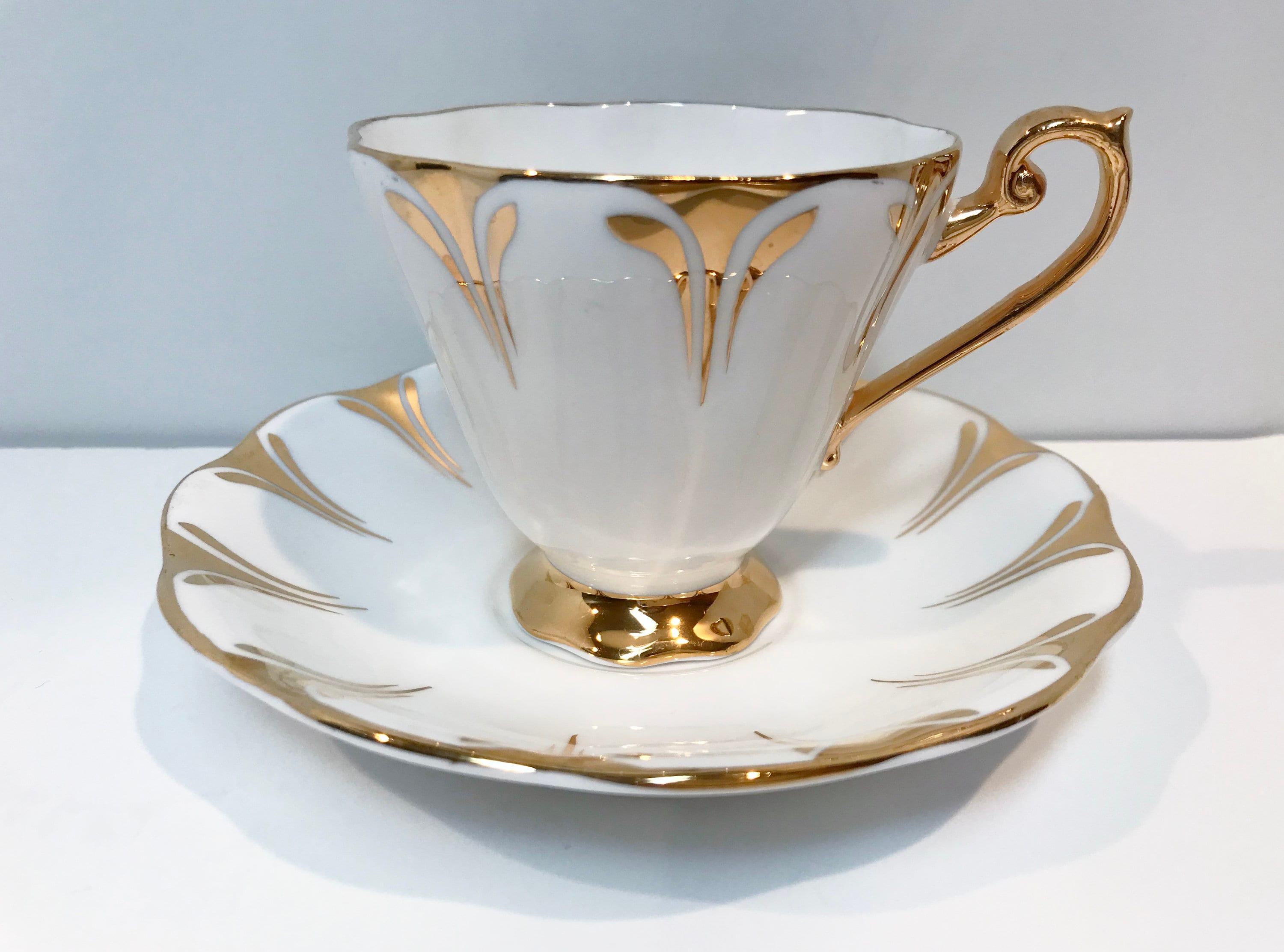 Royal Standard Tea Cup and Saucer, Gold Cups, Antique Teacups, English ...