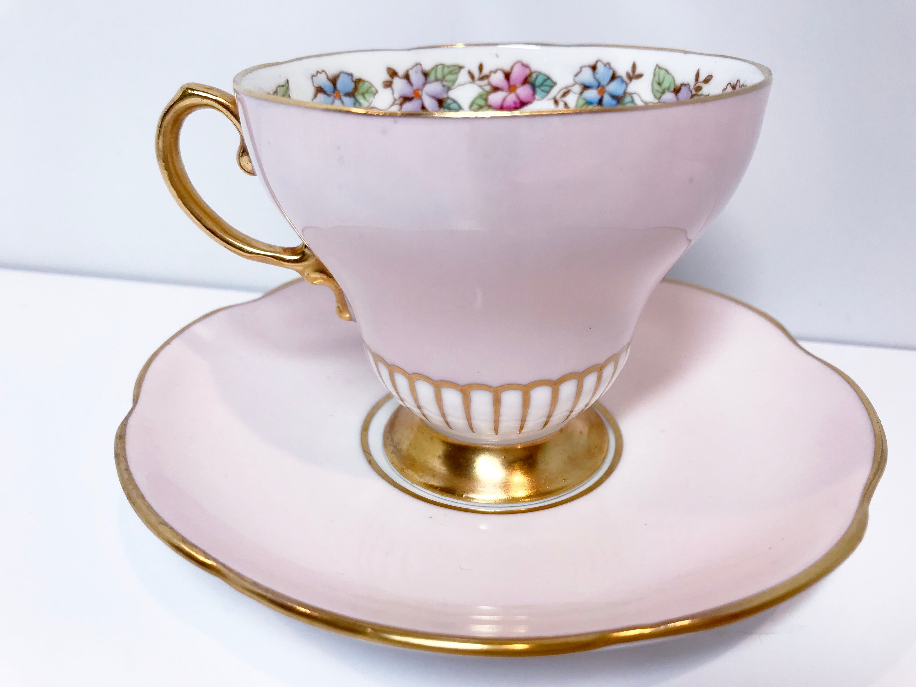 EB Foley Teacup and Saucer, Hand Painted Foley Tea Cup, Pink Teacups ...