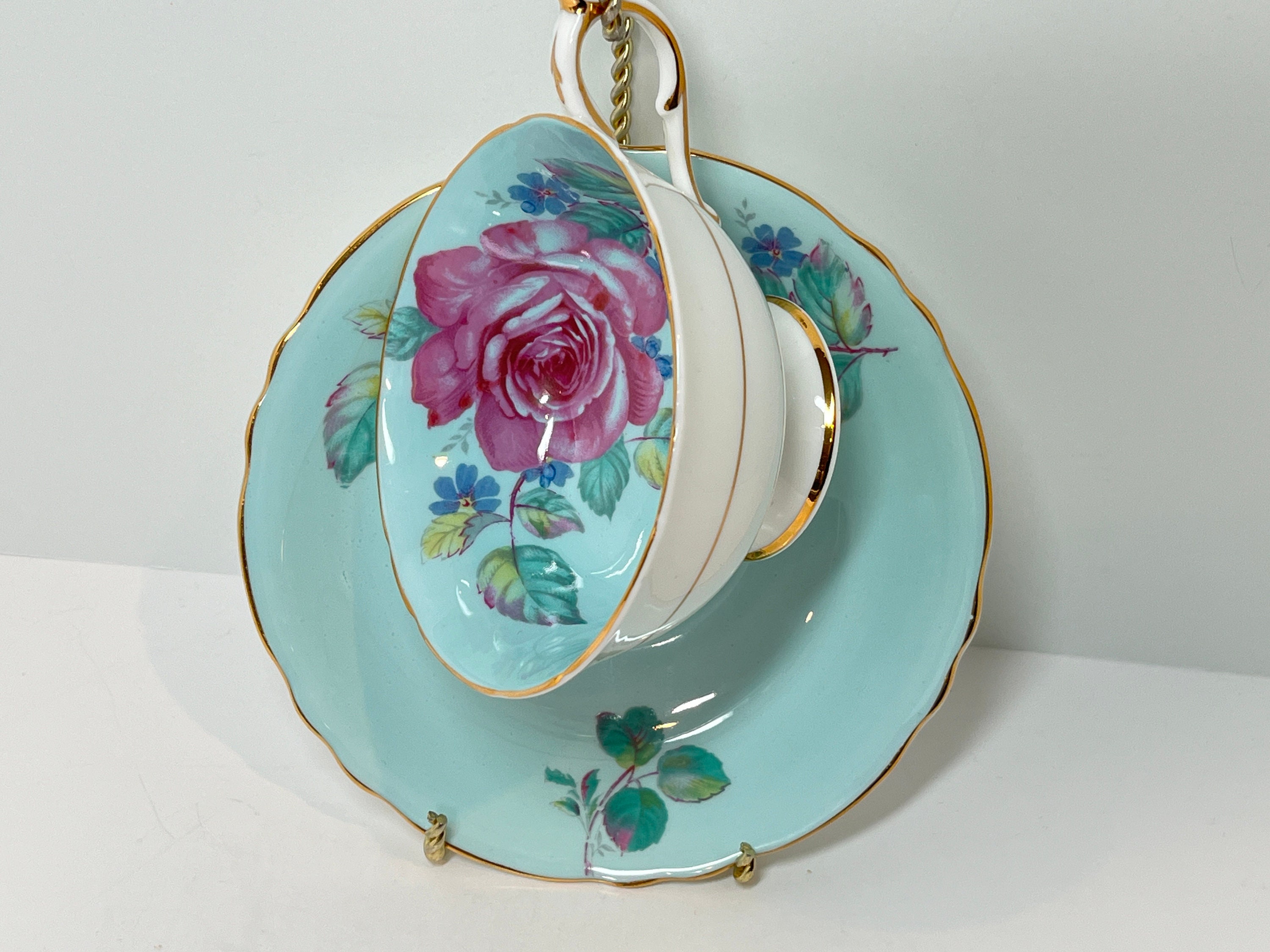 Large Rose Paragon Teacup and Saucer , Pink Rose Cups , Double Warrant ...