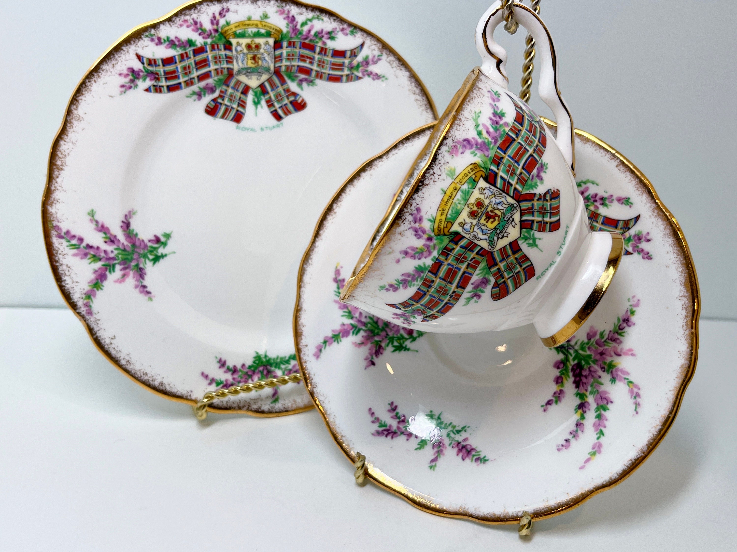 Royal Stuart Clan Teacup Saucer and Plate, Royal Stafford Teacup ...
