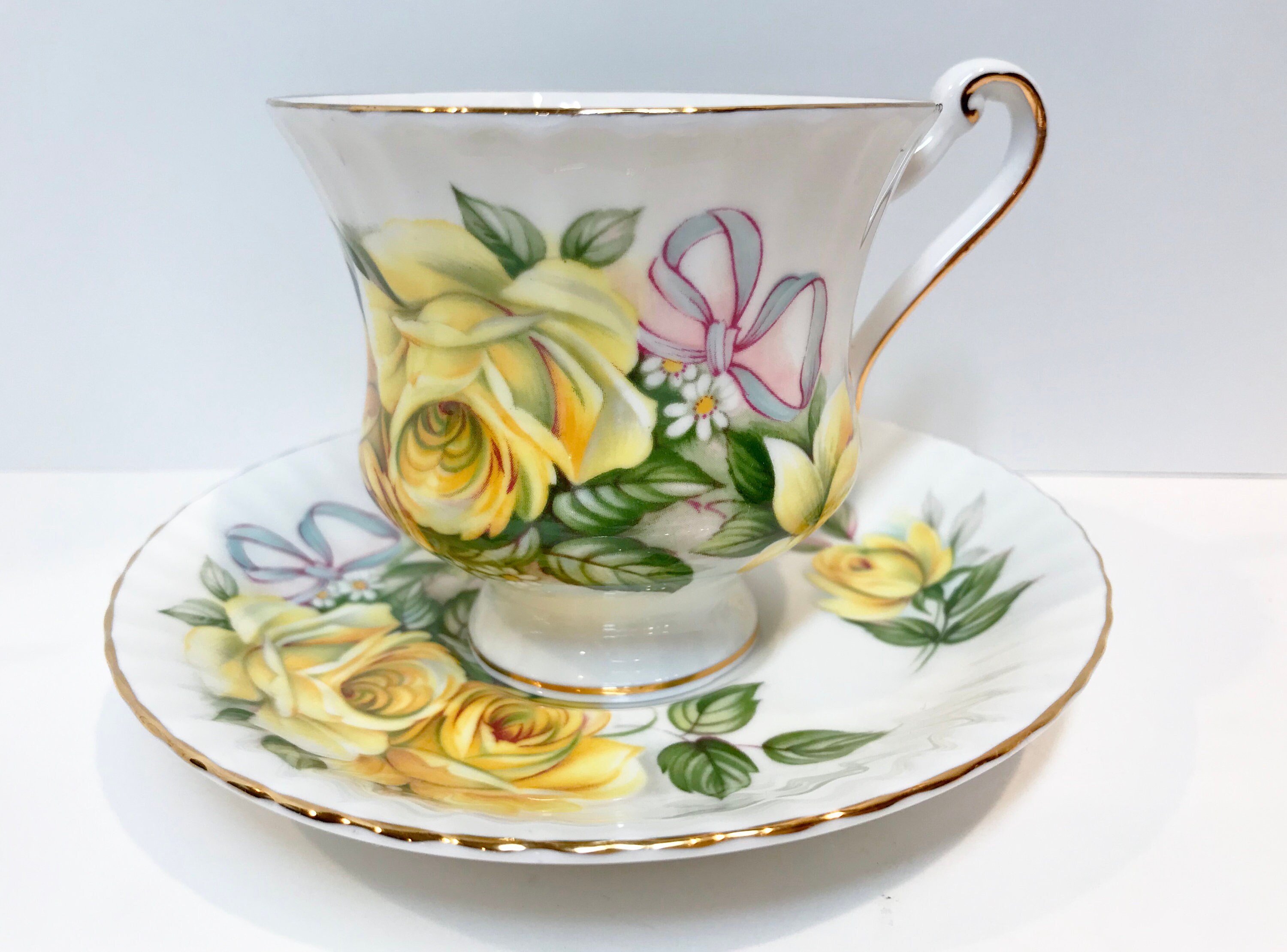 Reserved for S, Yellow Rose Tea Cup and Saucer, Royal Standard Tea Cups ...