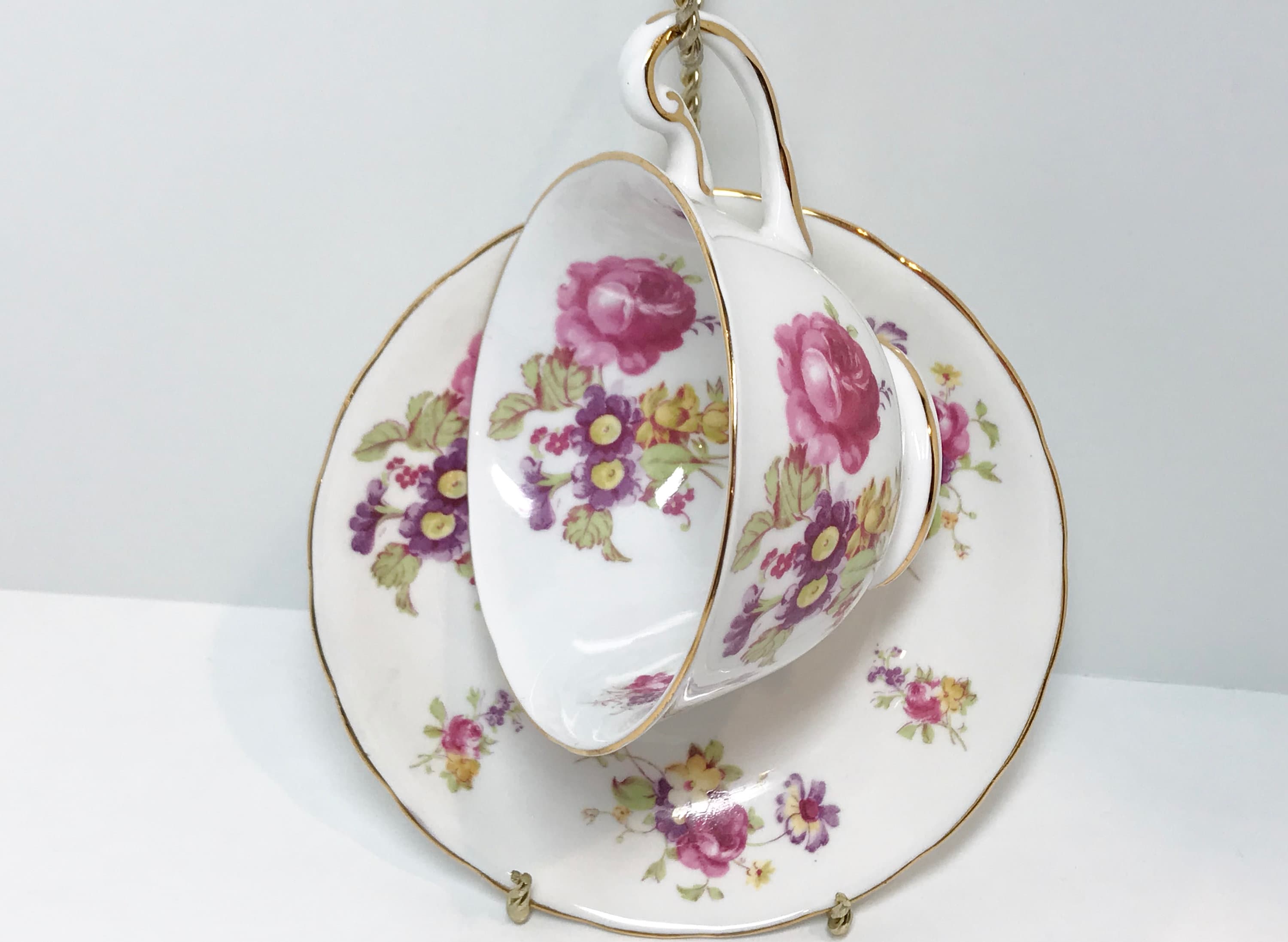 Royal Chelsea Teacup and Saucer, Floral Tea Cups, Royal Chelsea Tea ...