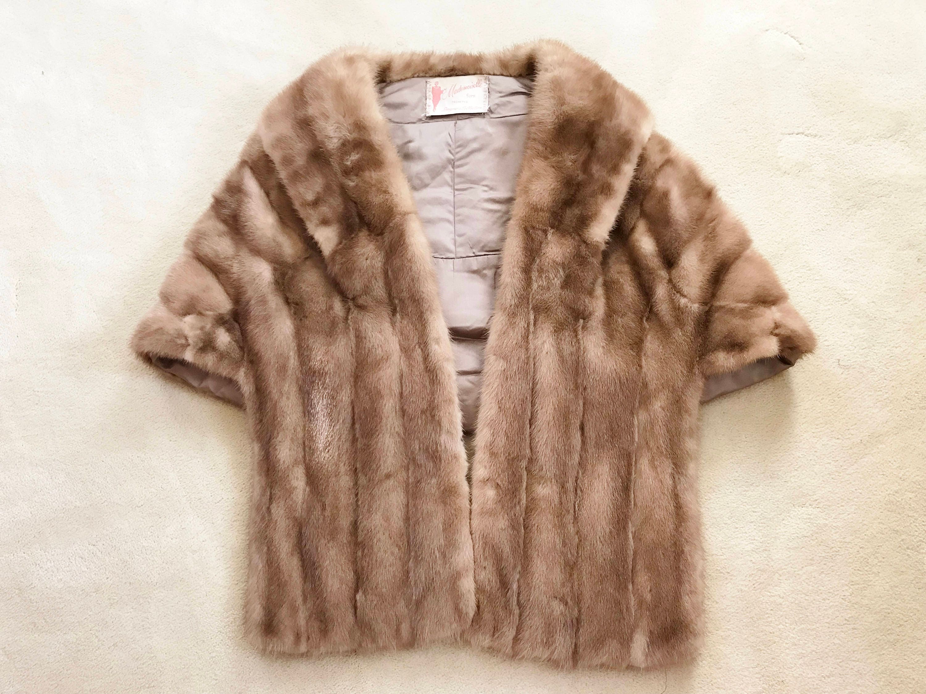 Autumn Haze Mink Stole, Light Brown Mink Stole, Real Fur Stole, Winter ...