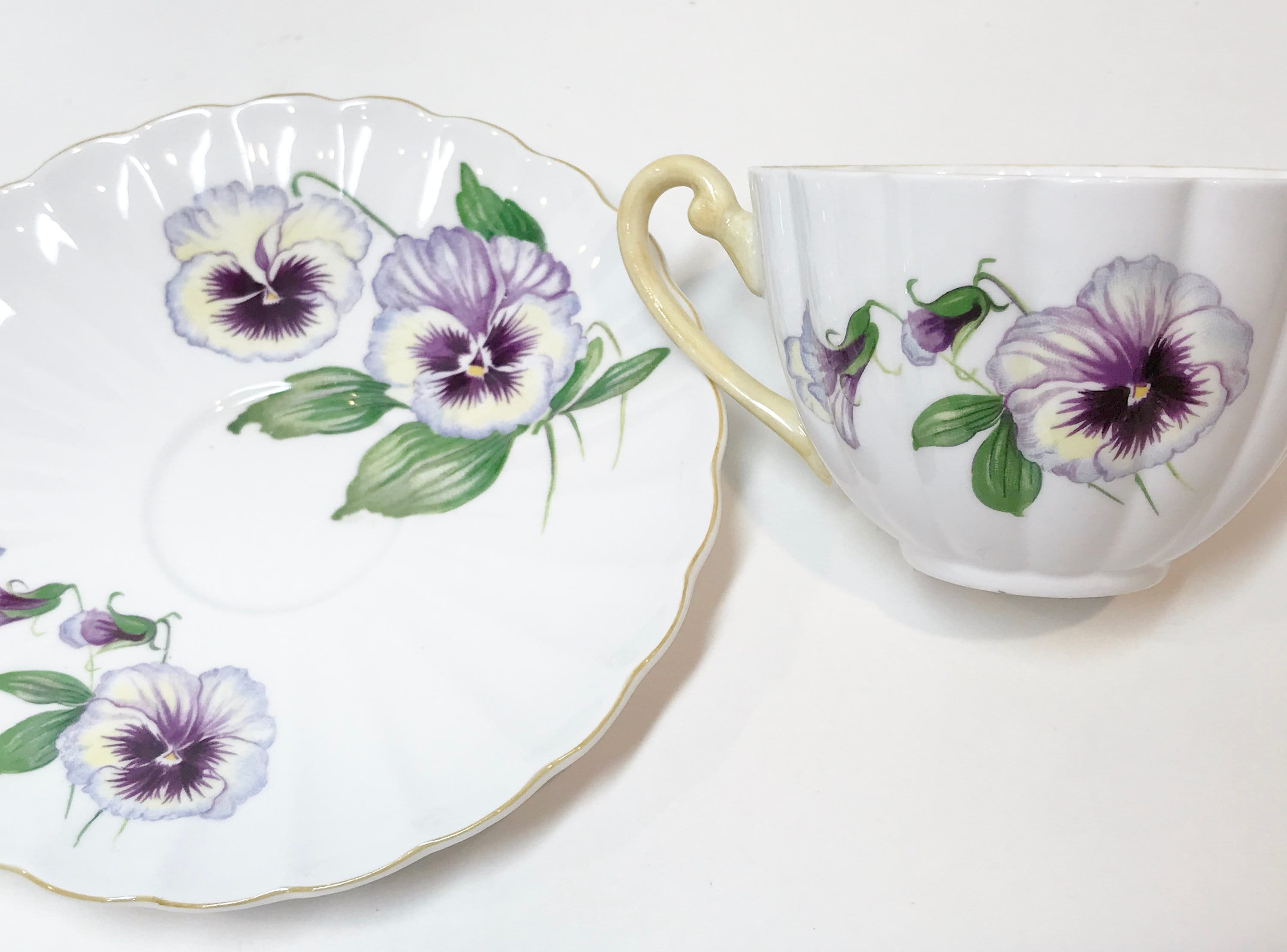 Shelley Tea Cup and Saucer, Shelley Pansy Tea Cup, Shelley China ...