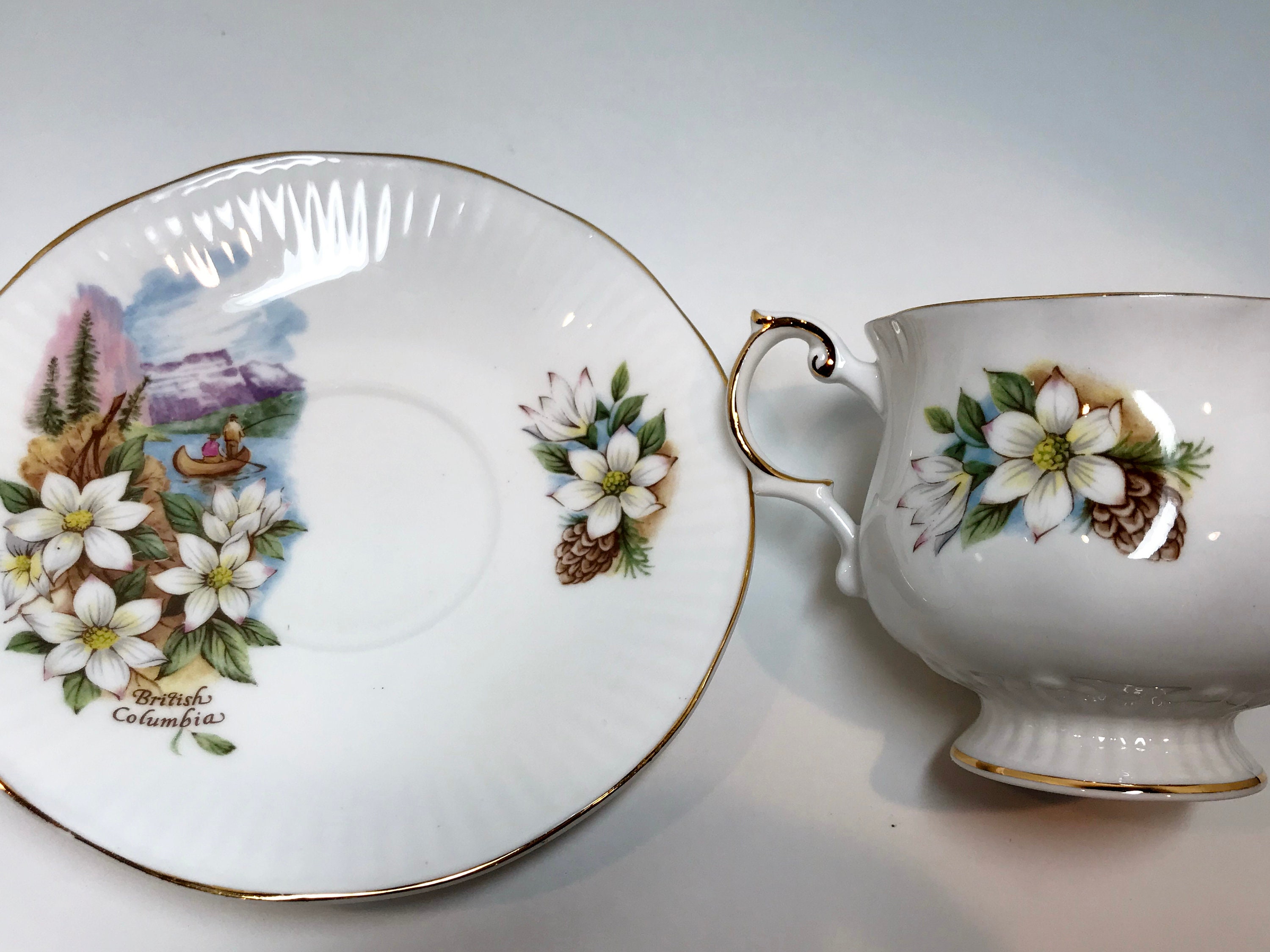 Reserved for L, British Columbia Tea Cup and Saucer, Canoe Tea Cup ...