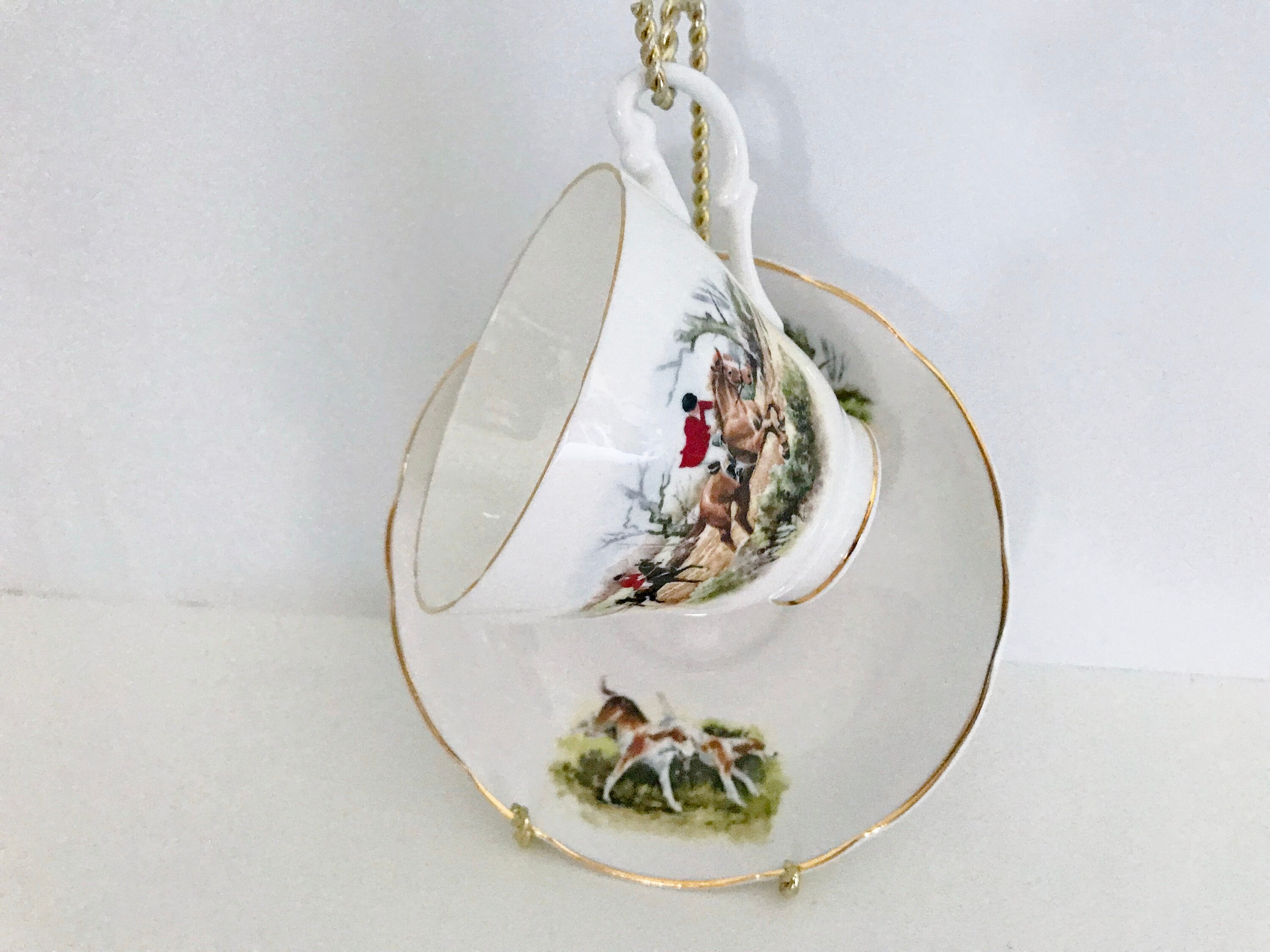 The Hunt Tea Cup, Fox Hunt Tea Cup, Riding to Hounds Cup, Royal Stuart ...