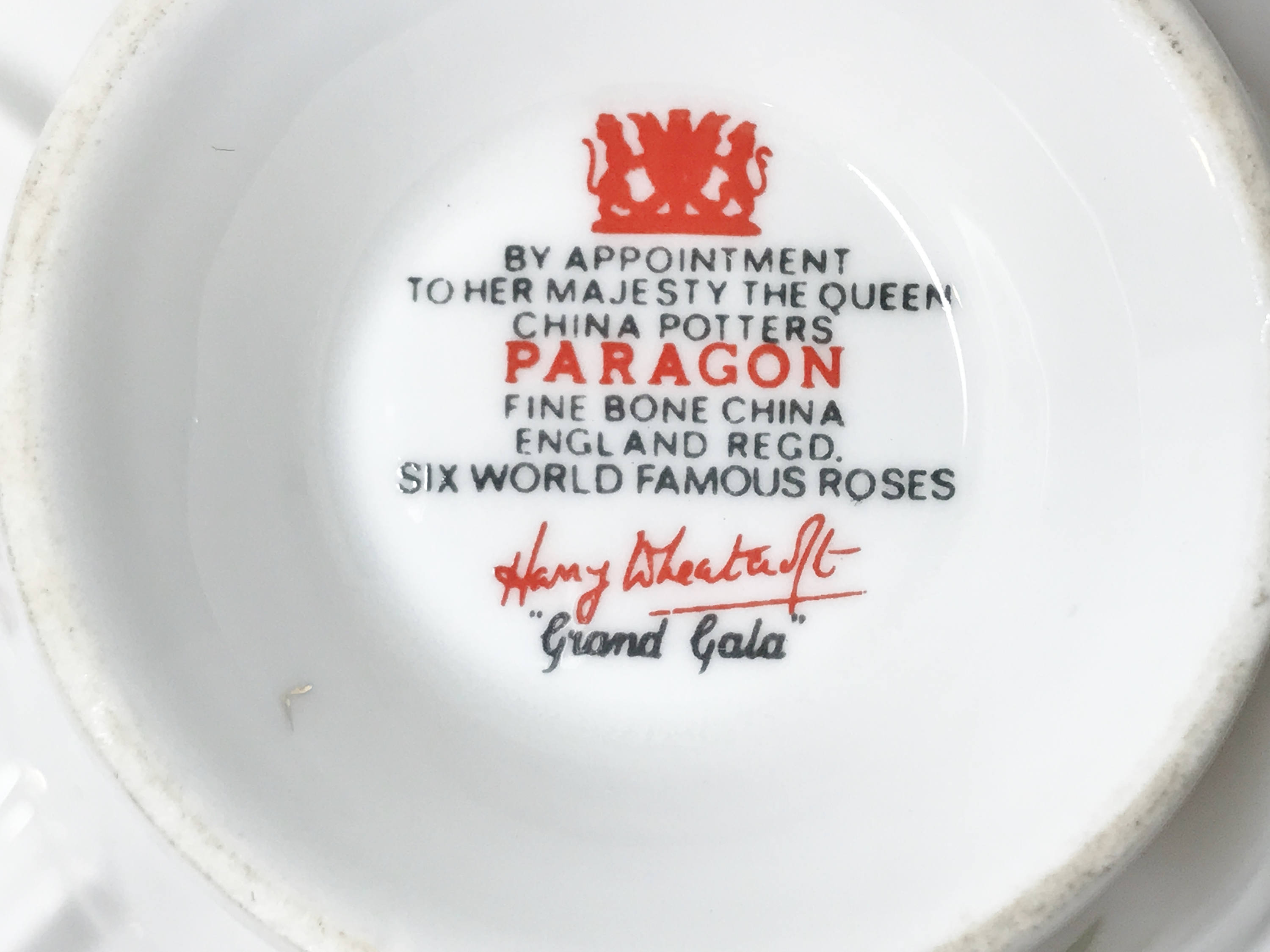 Paragon Grand Gala Rose Bone China Tea Cup and Saucer, Harry Wheatcroft ...