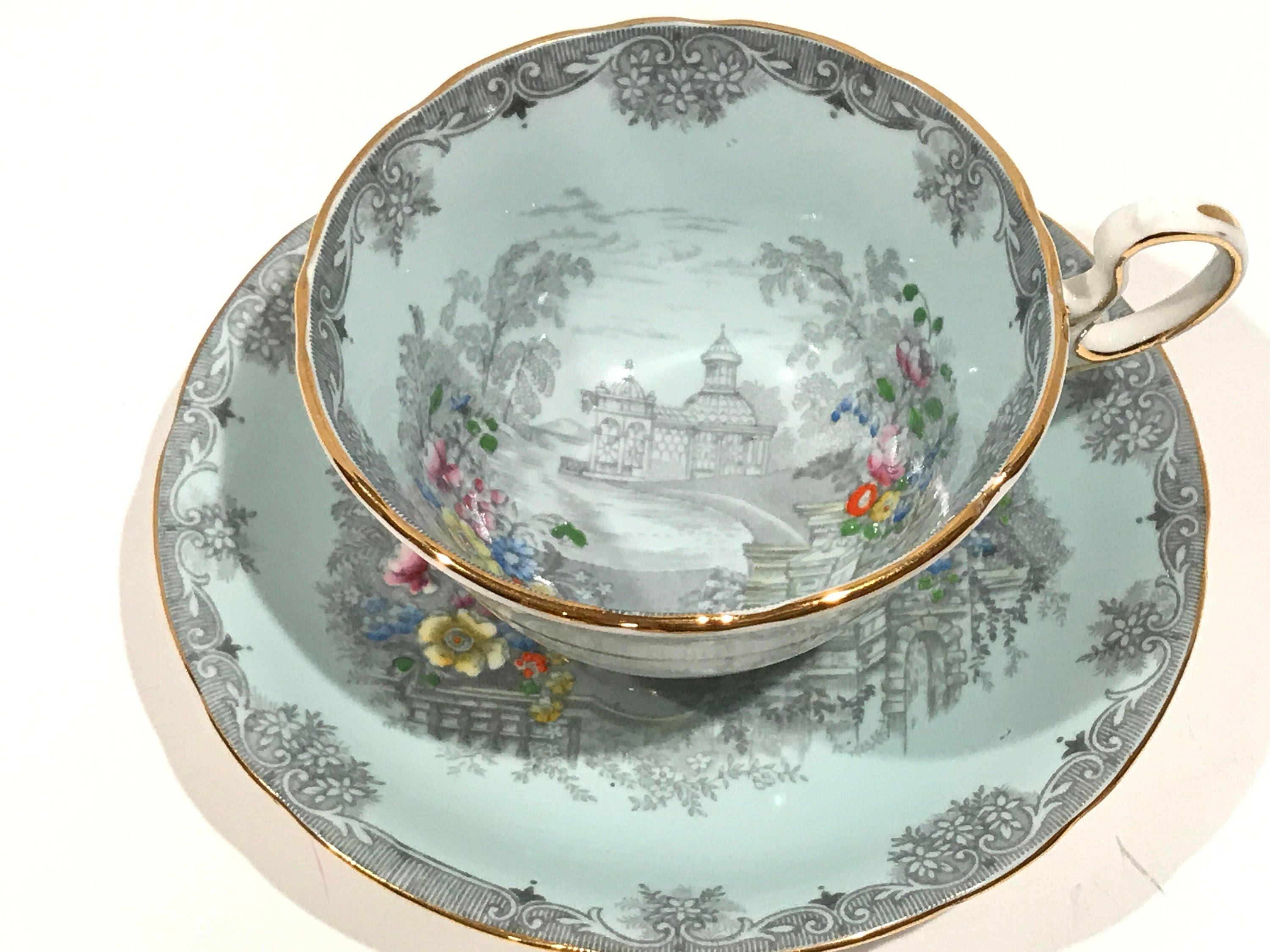 Queens Garden Aynsley Tea Cup and Saucer, Antique Teacups, Vintage Tea ...