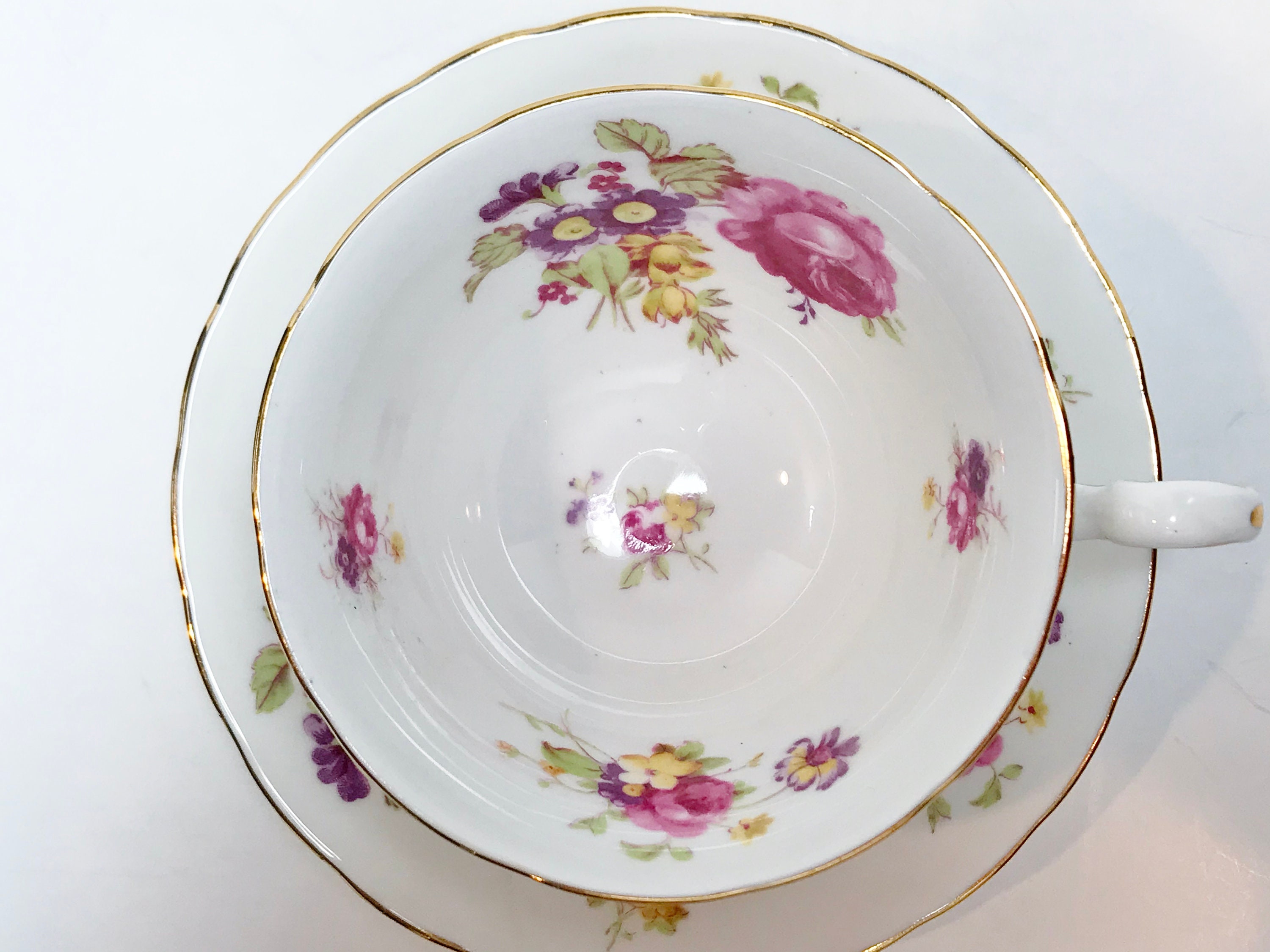 Royal Chelsea Teacup and Saucer, Floral Tea Cups, Royal Chelsea Tea ...