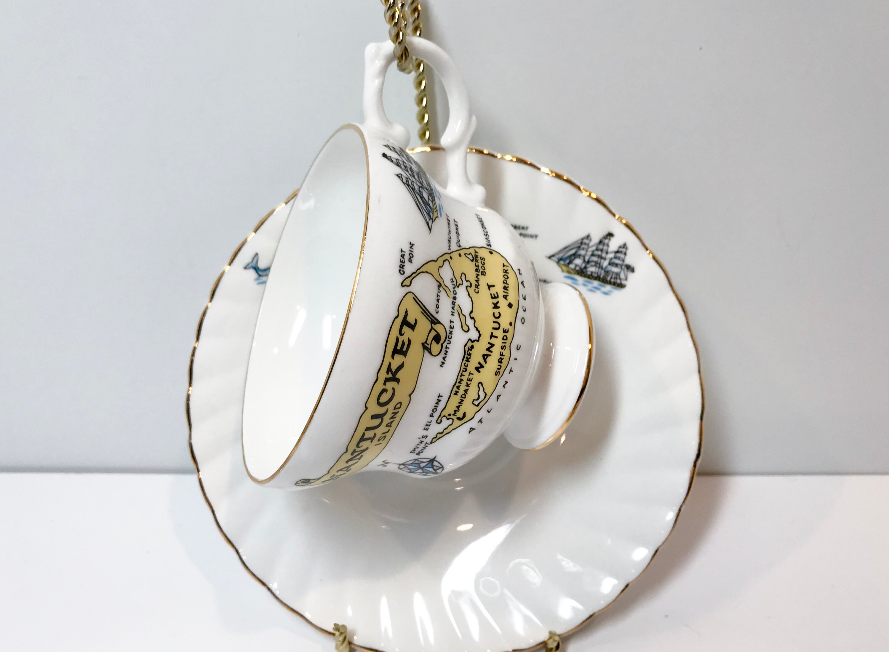 Nantucket Tea Cup and Saucer, Nantucket Cup, Enco National Teacup and ...