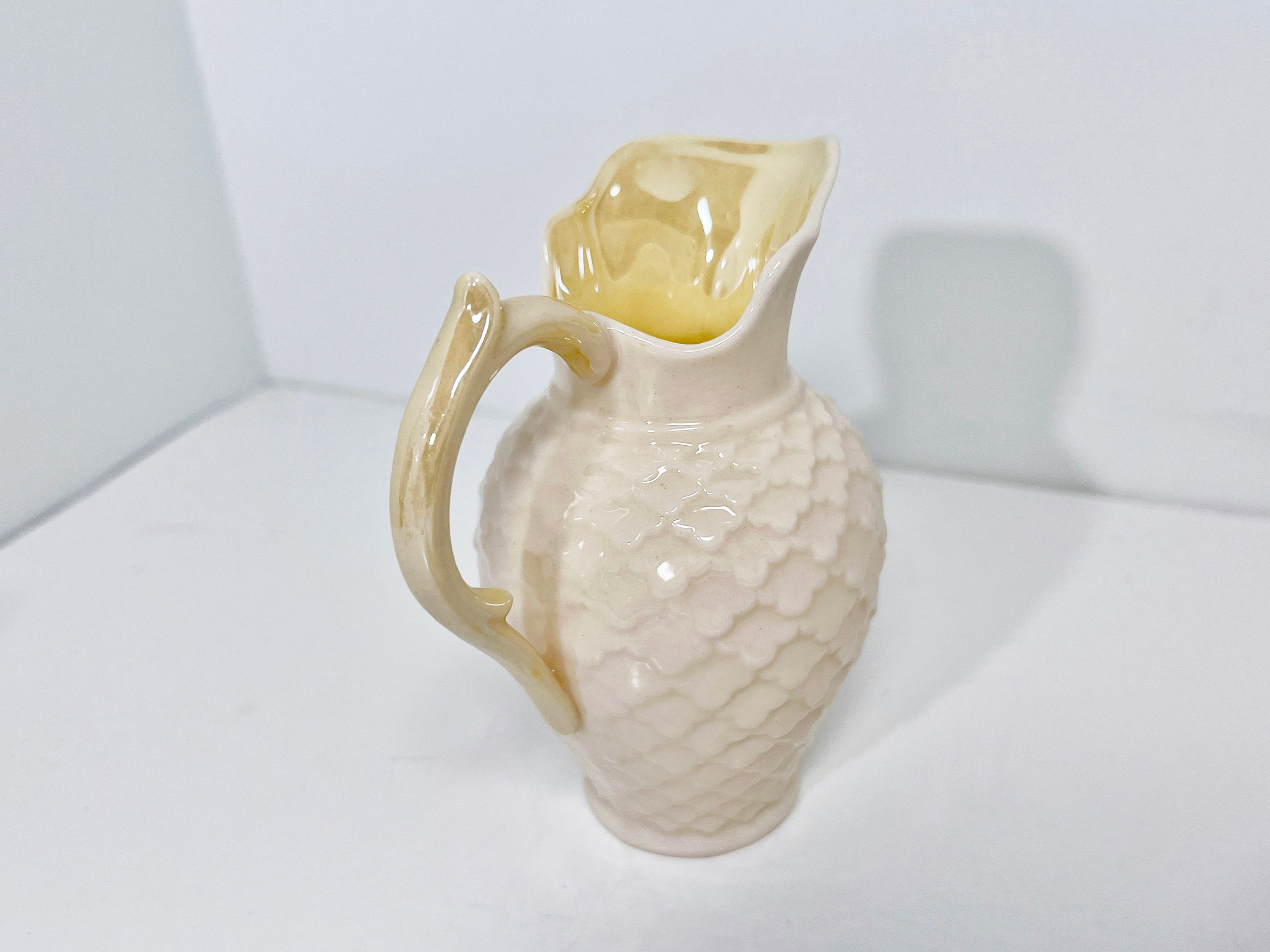Belleek Creamer Belleek Pitcher Scale Cream Pitcher Irish Porcelain ...
