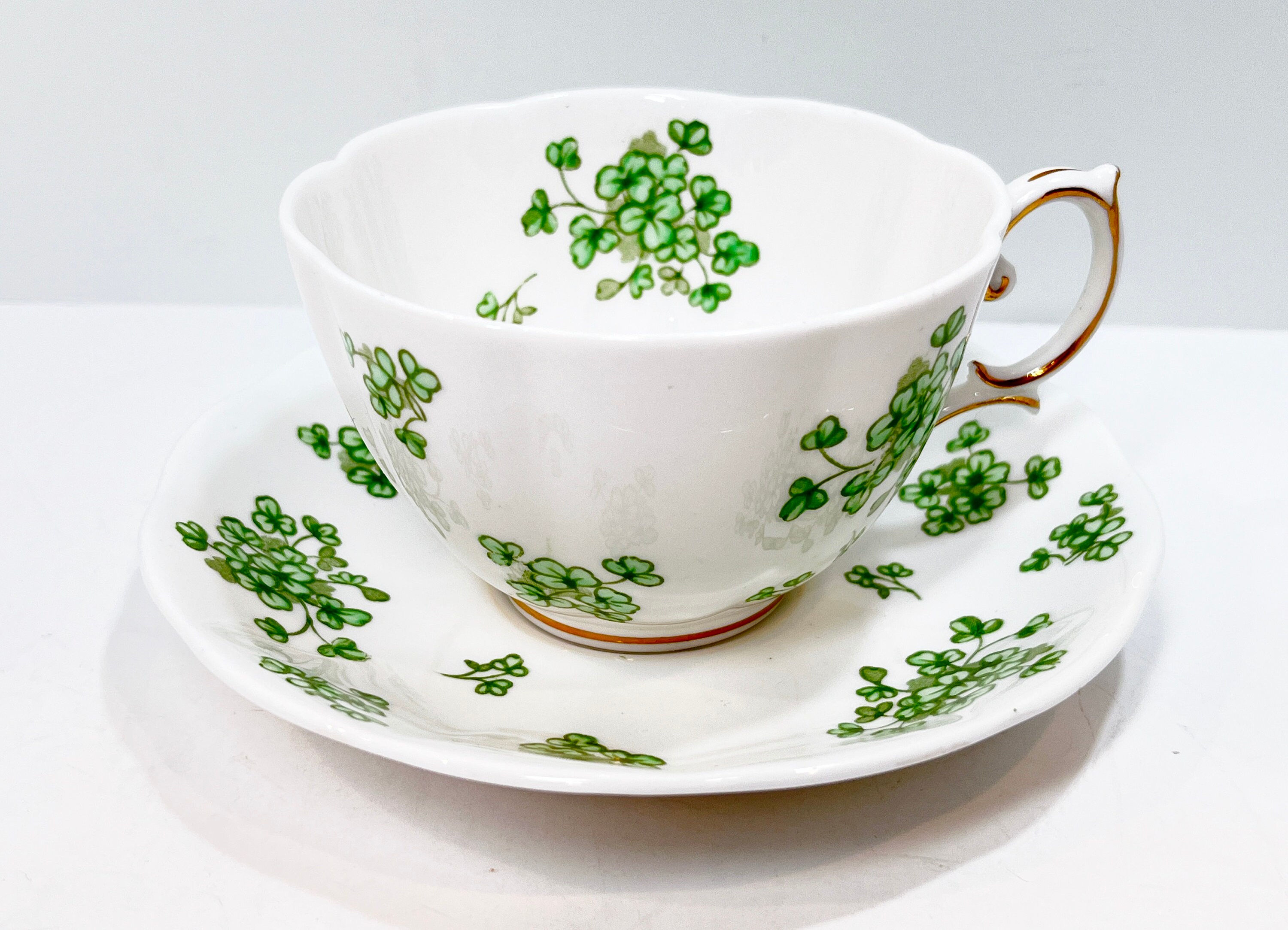 Shamrock Royal Albert Tea Cup and Saucer, Antique Tea Cups, English ...