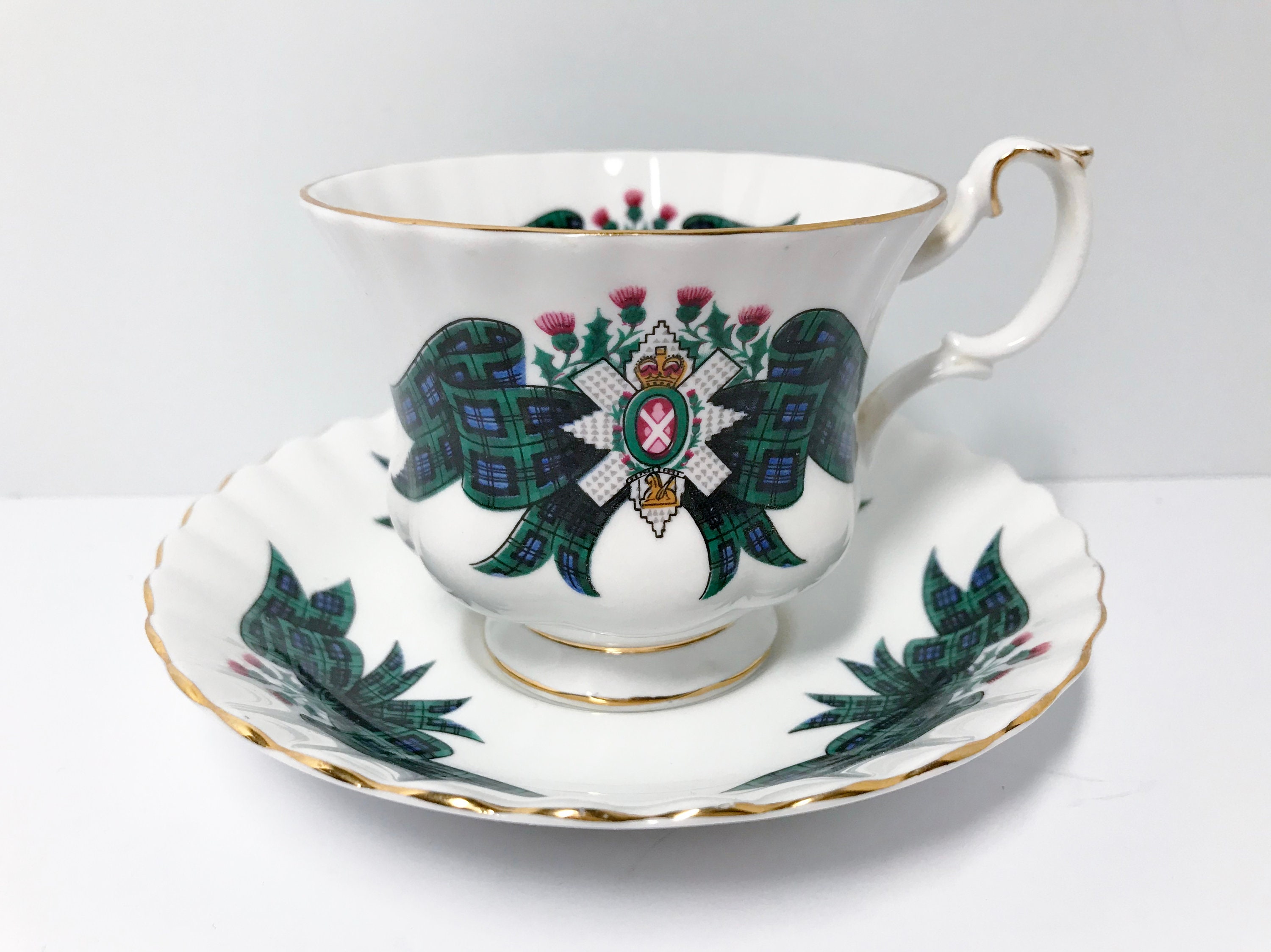 Black Watch Tea Cup and Saucer, Royal Albert Tea Cups, Scottish Teacups ...