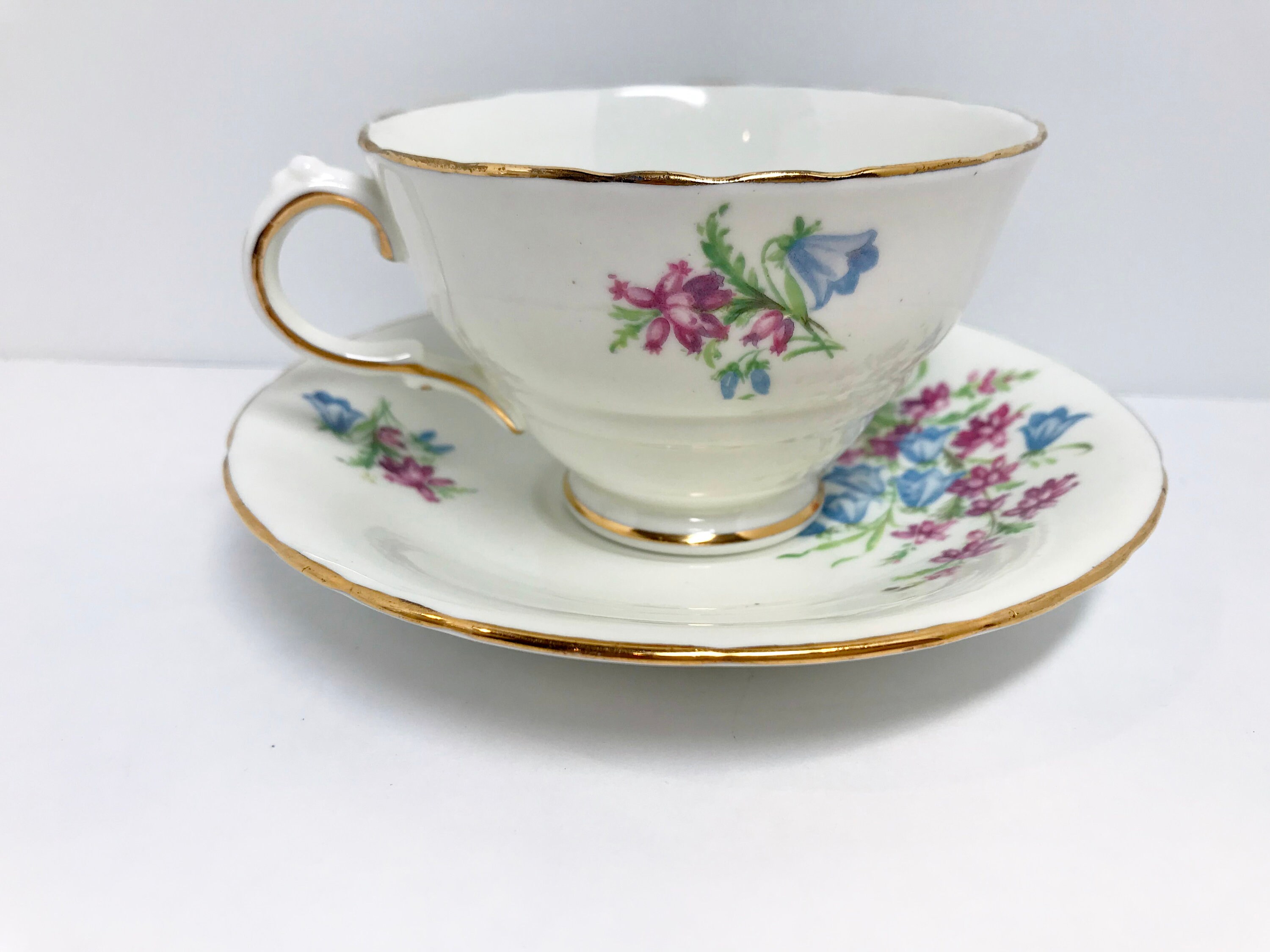Ribbon Tea Cup, HM Sutherland Tea Cup and Saucer, English Bone China ...