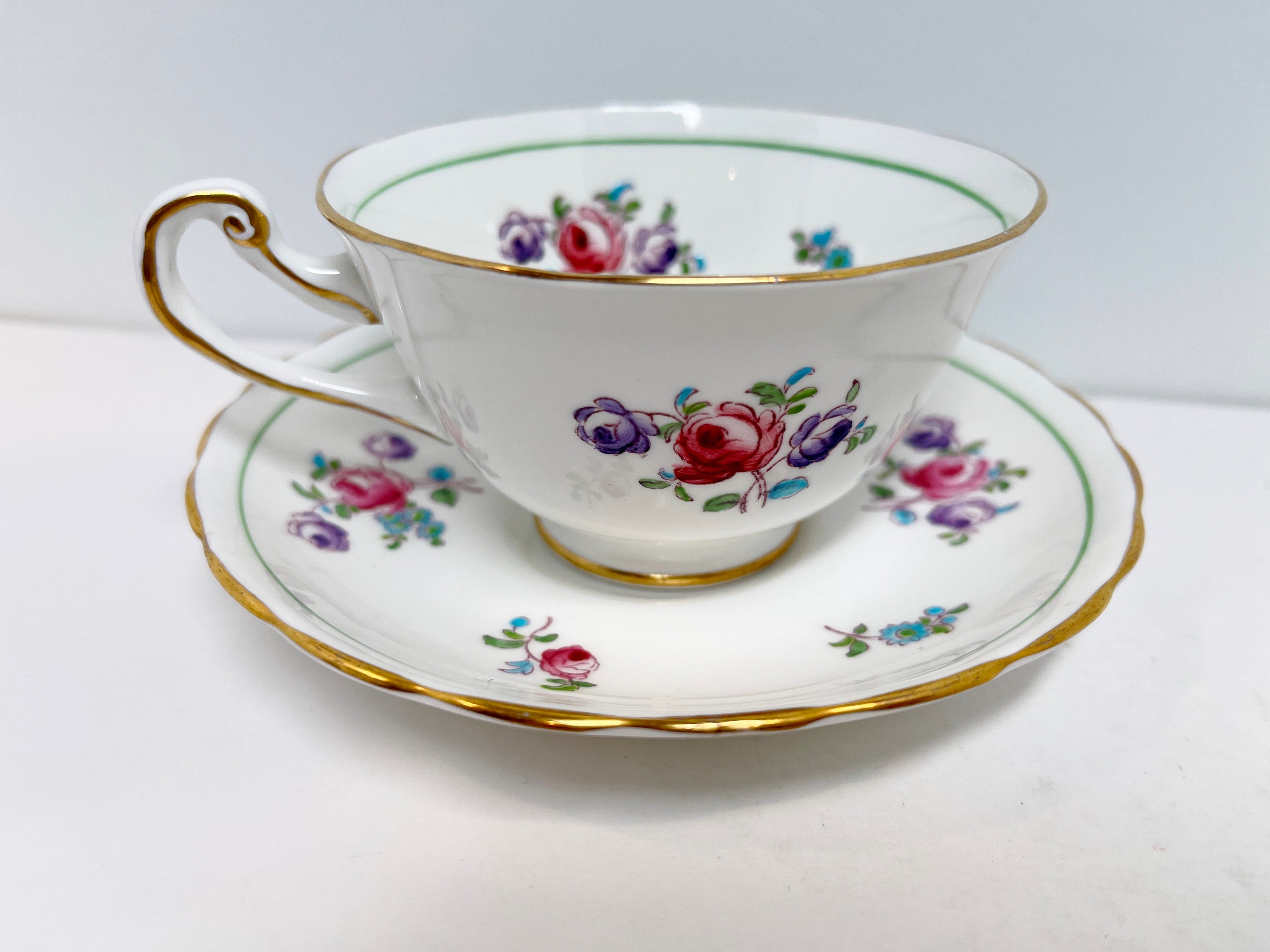 Royal Chelsea Teacup and Saucer, Floral Tea Cups, Royal Chelsea Tea ...