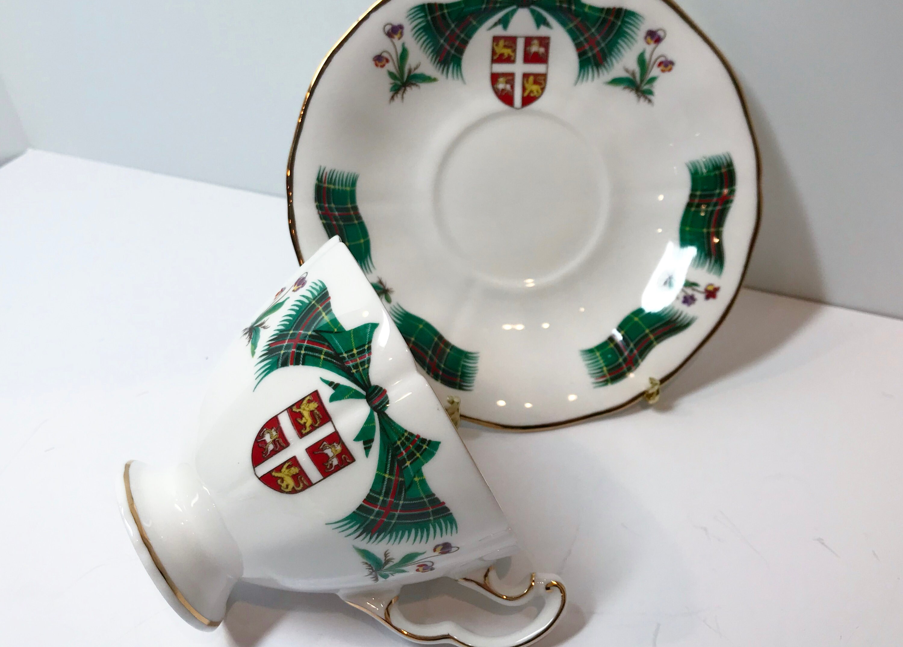 Newfoundland Tea Cup and Saucer, Royal Adderley Tea Cup, English Bone ...