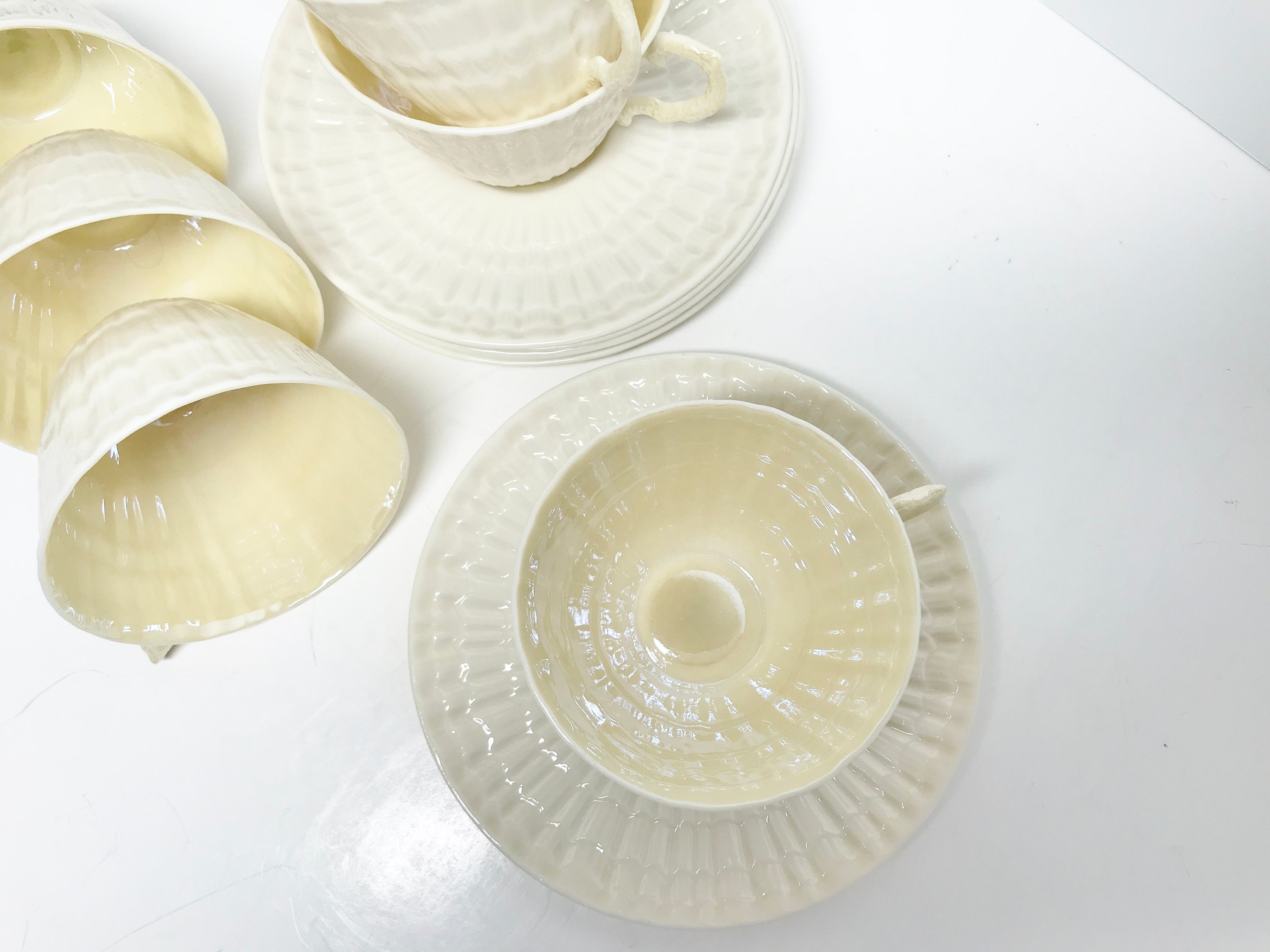 Reserved for J, Belleek Limpet Pattern, Set of 6, Belleek Tea Cup and ...