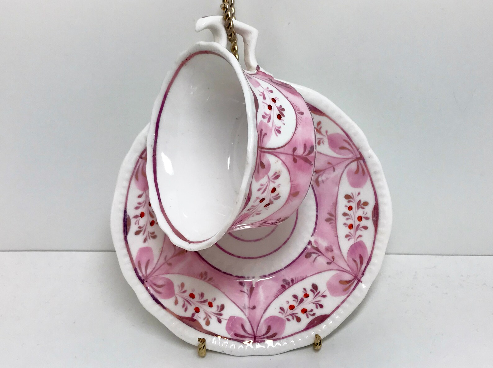 Wishbone Handle Teacup Georgian Teacup Lustreware Teacup - Etsy