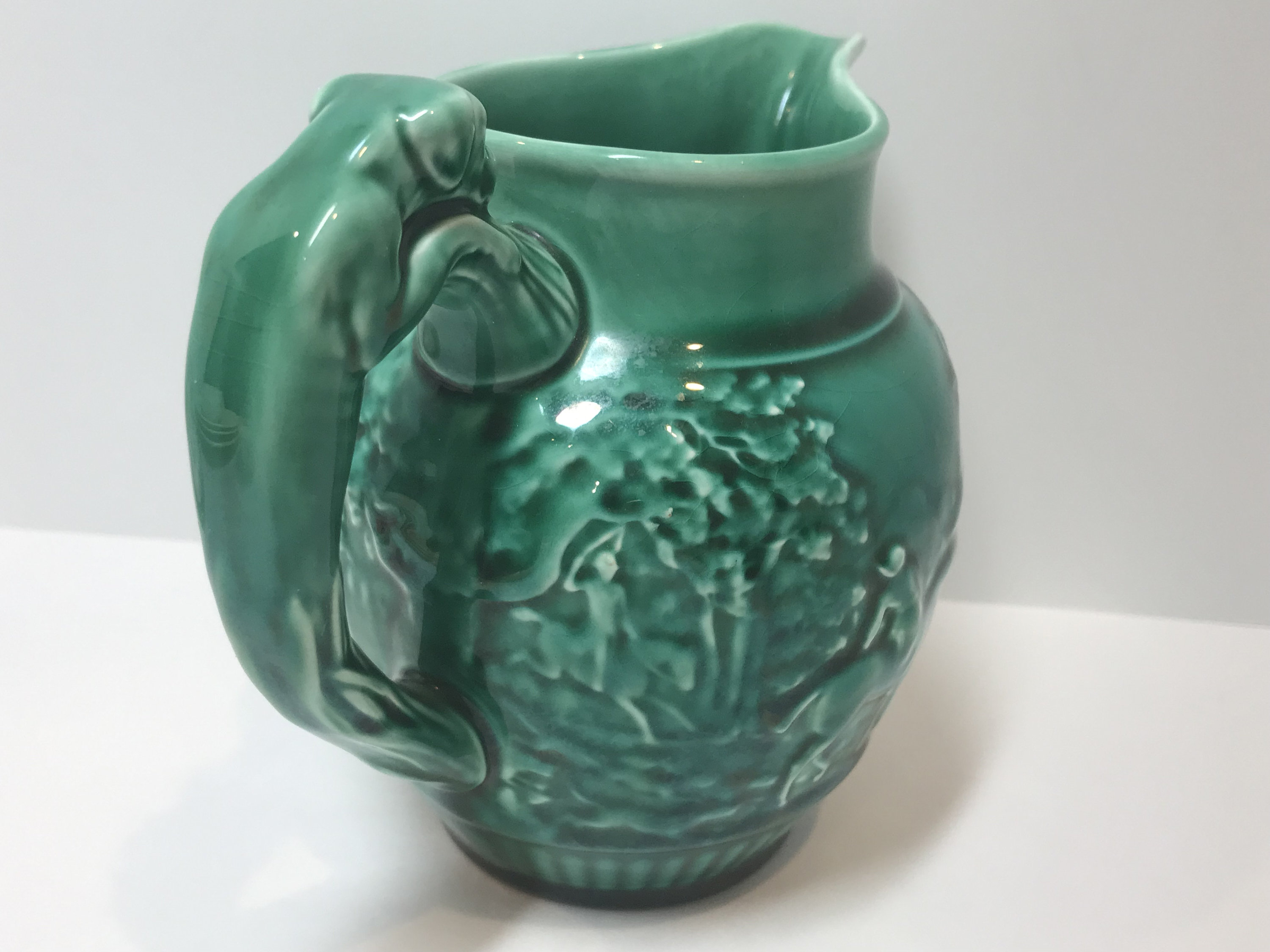 Wedgwood Pitcher, Green Wedgwood Hound Handle Pitcher, Wedgwood of ...