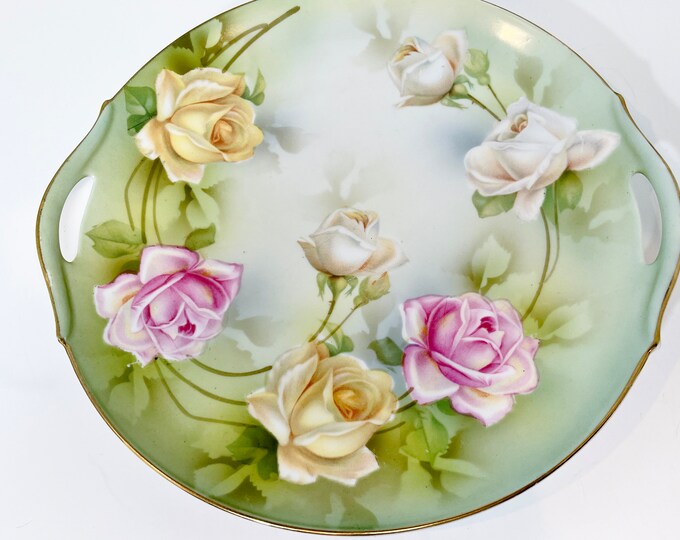 RS Germany Plate Rose Plate German Porcelain Large Plate Wall Hanging ...