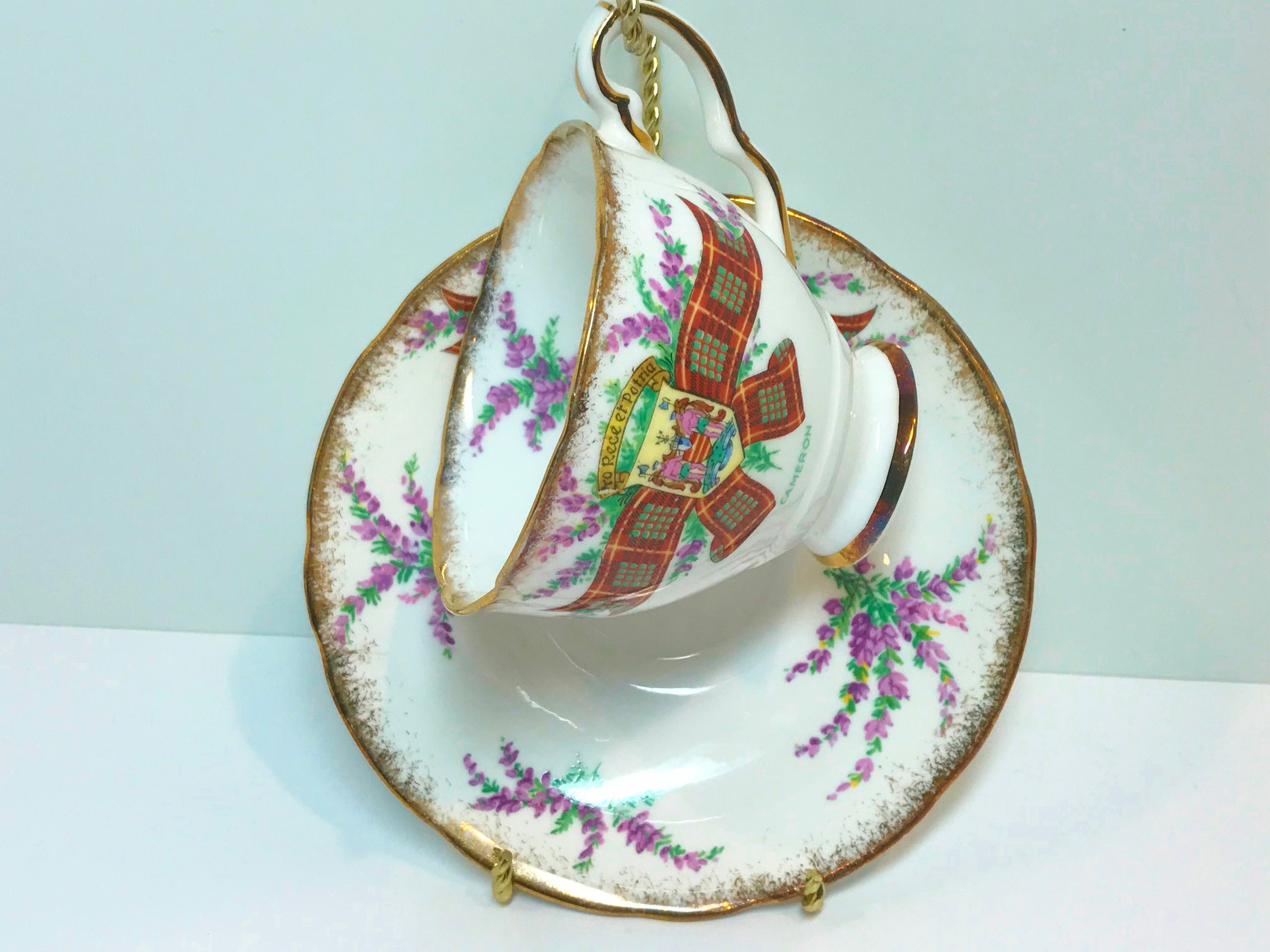 Cameron Clan Tea Cup and Saucer, Royal Standard Tea Cups, Scottish ...