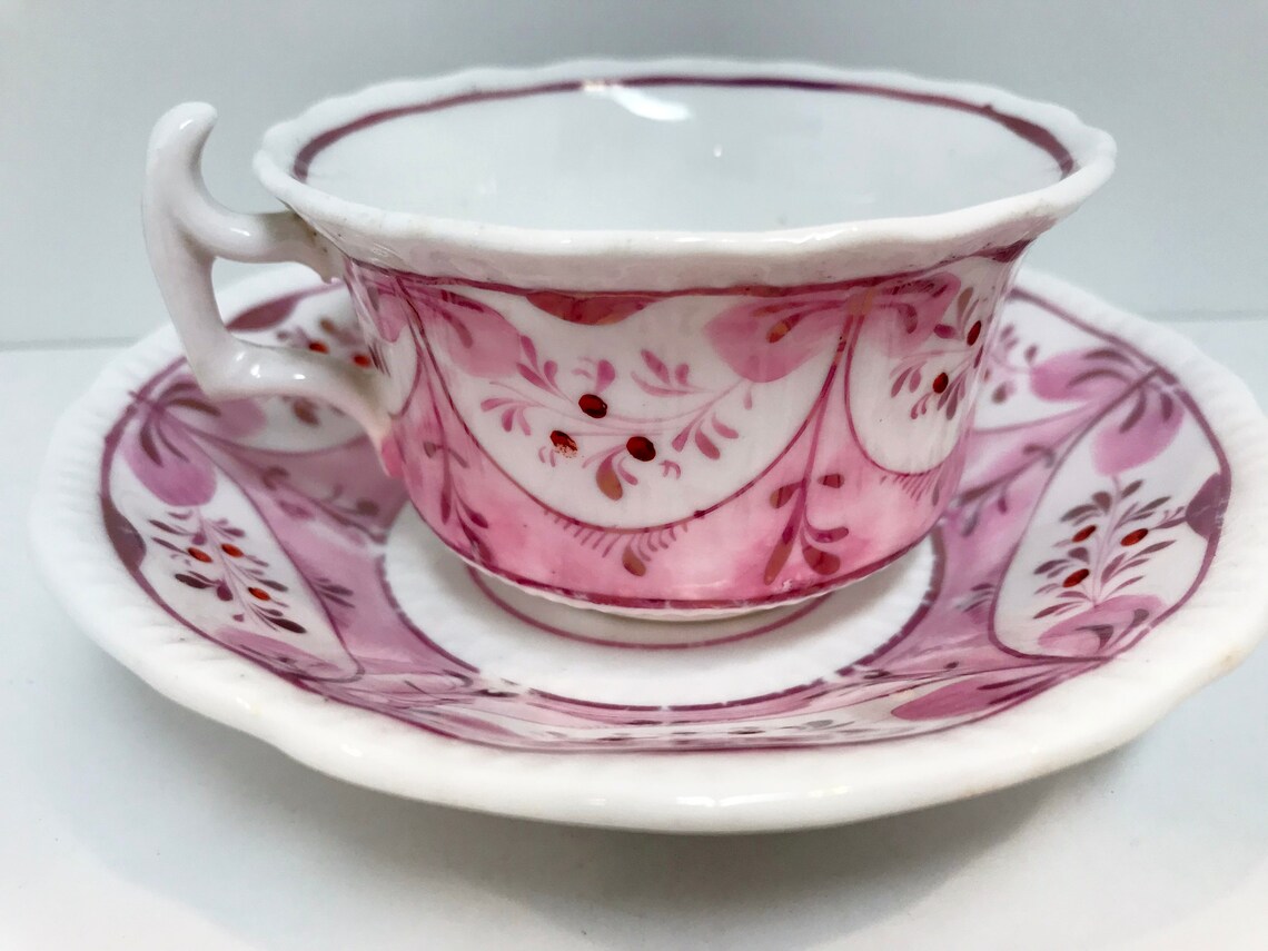 Wishbone Handle Teacup Georgian Teacup Lustreware Teacup - Etsy